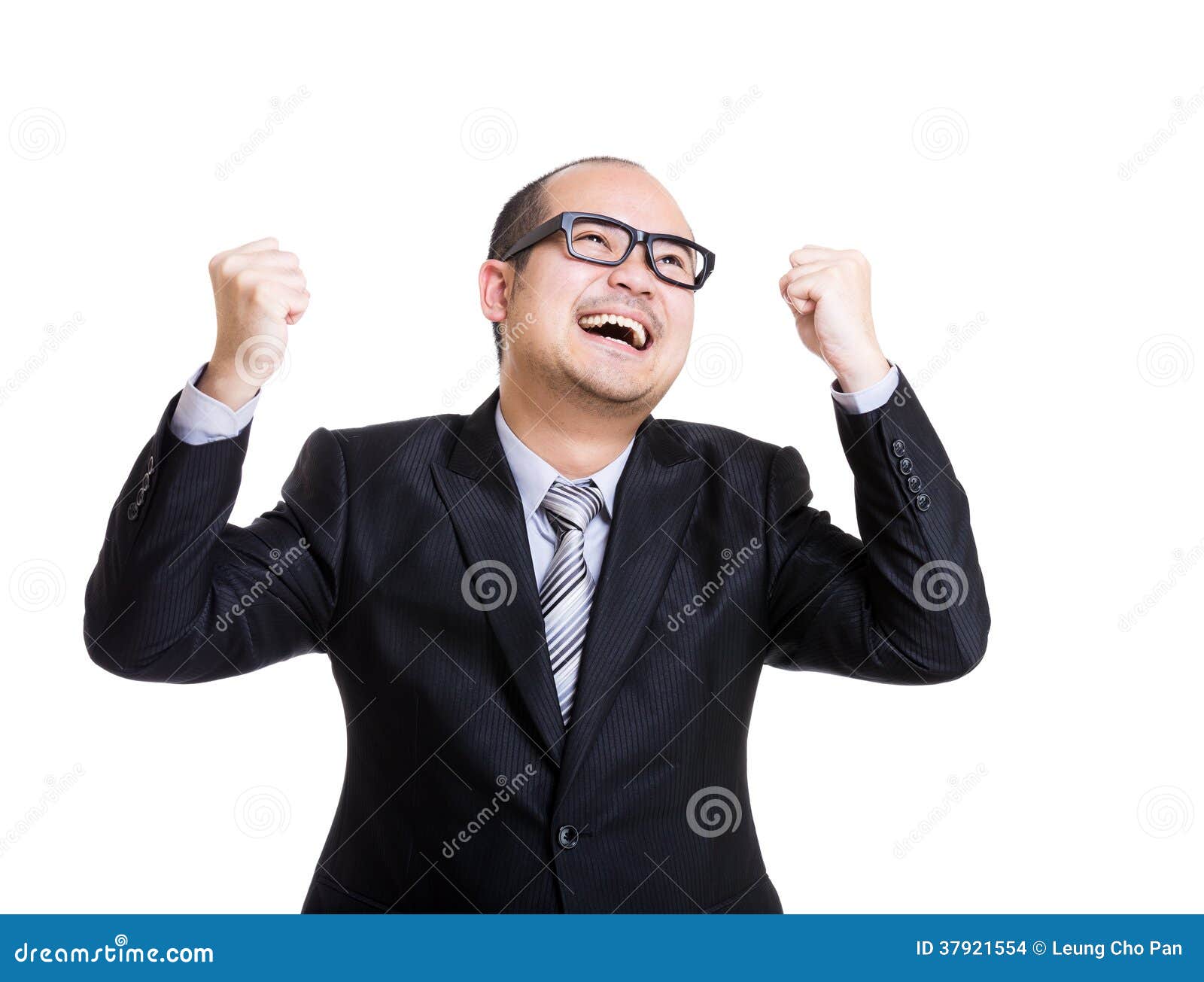 Asian Businessman Feeling Excited Stock Photo - Image of excitement ...