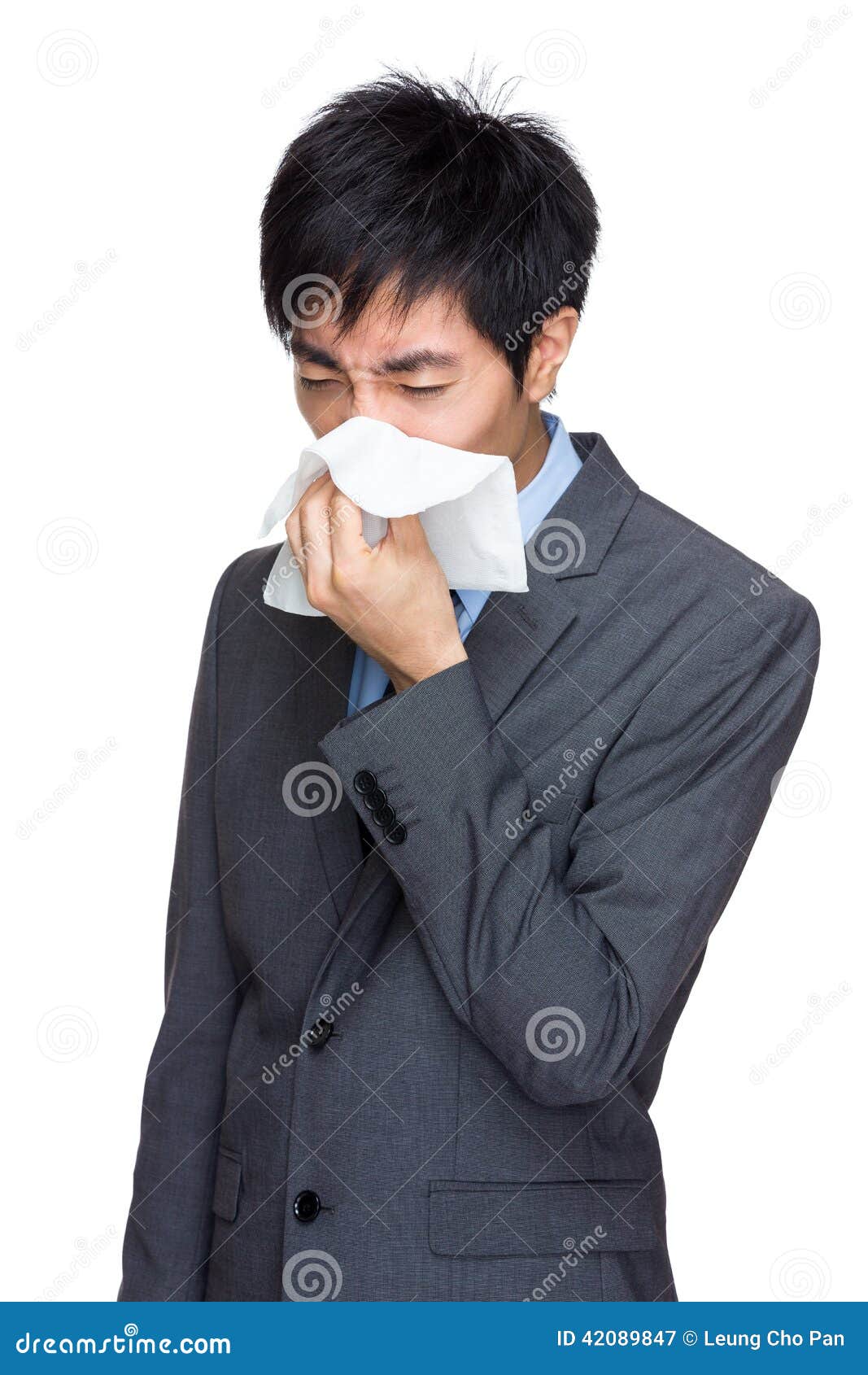 Asian businessman get cold stock image. Image of asia - 42089847