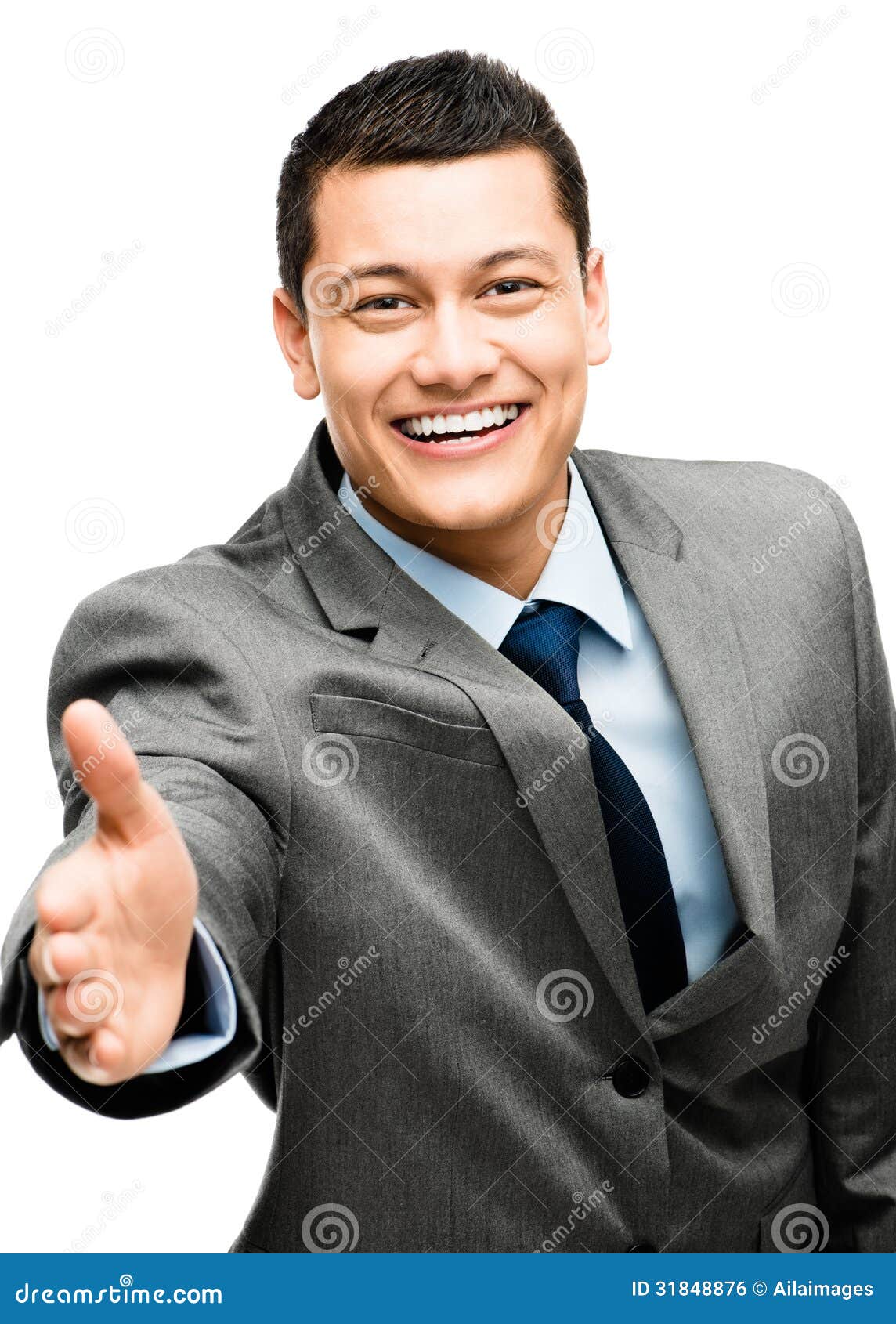 Asian Businessman Handshake Happy Stock Photo - Image of friendly ...