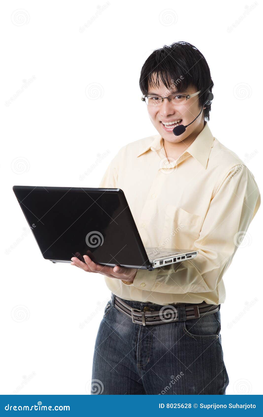 Asian Businessman with Laptop Stock Photo - Image of corporate ...