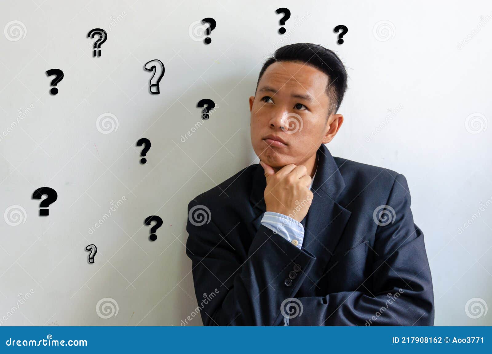 Asian Businessman with a Question Mark.Concept Business Stock Photo ...