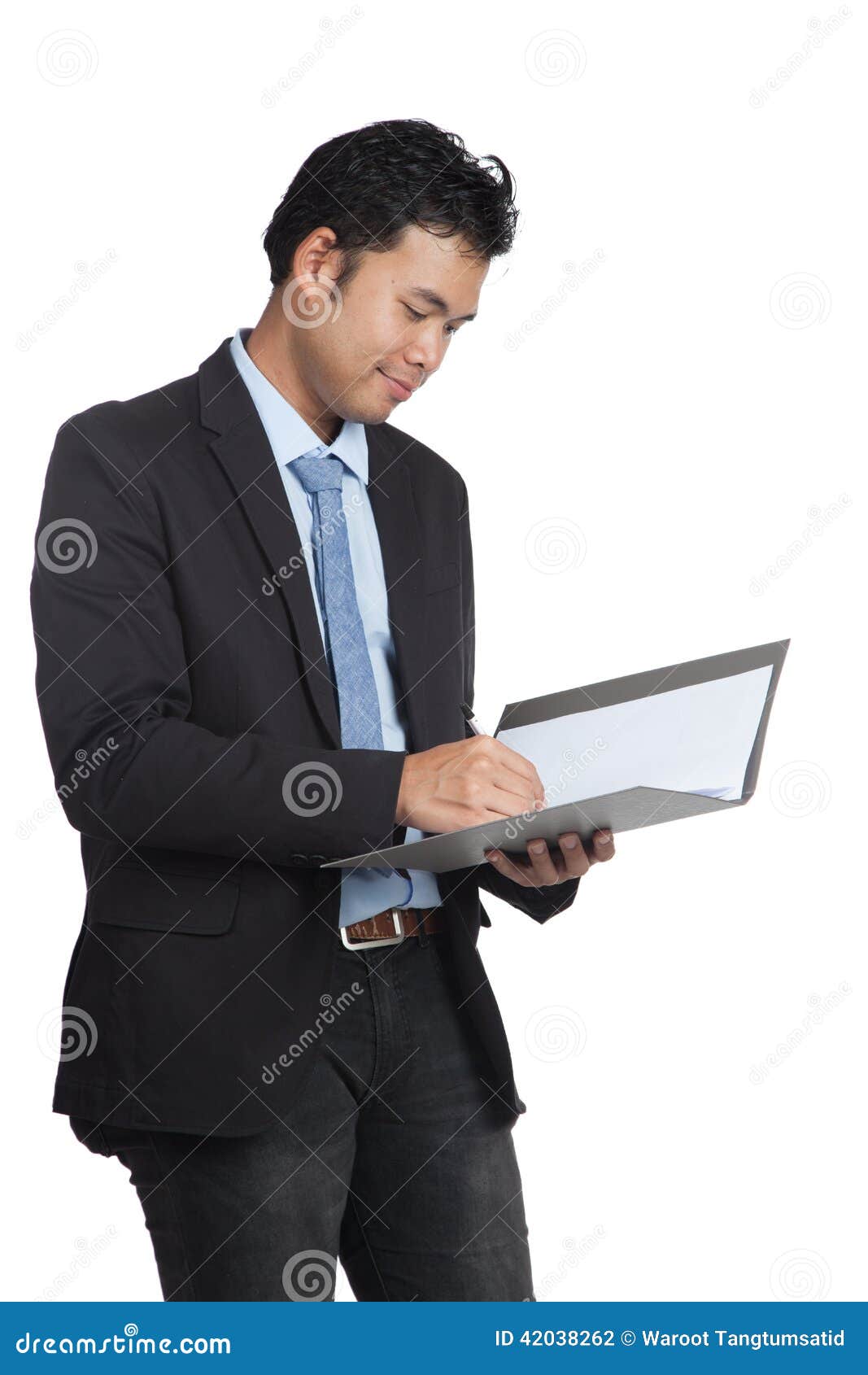 Asian Businessman Sign on a Document Stock Photo - Image of asian ...