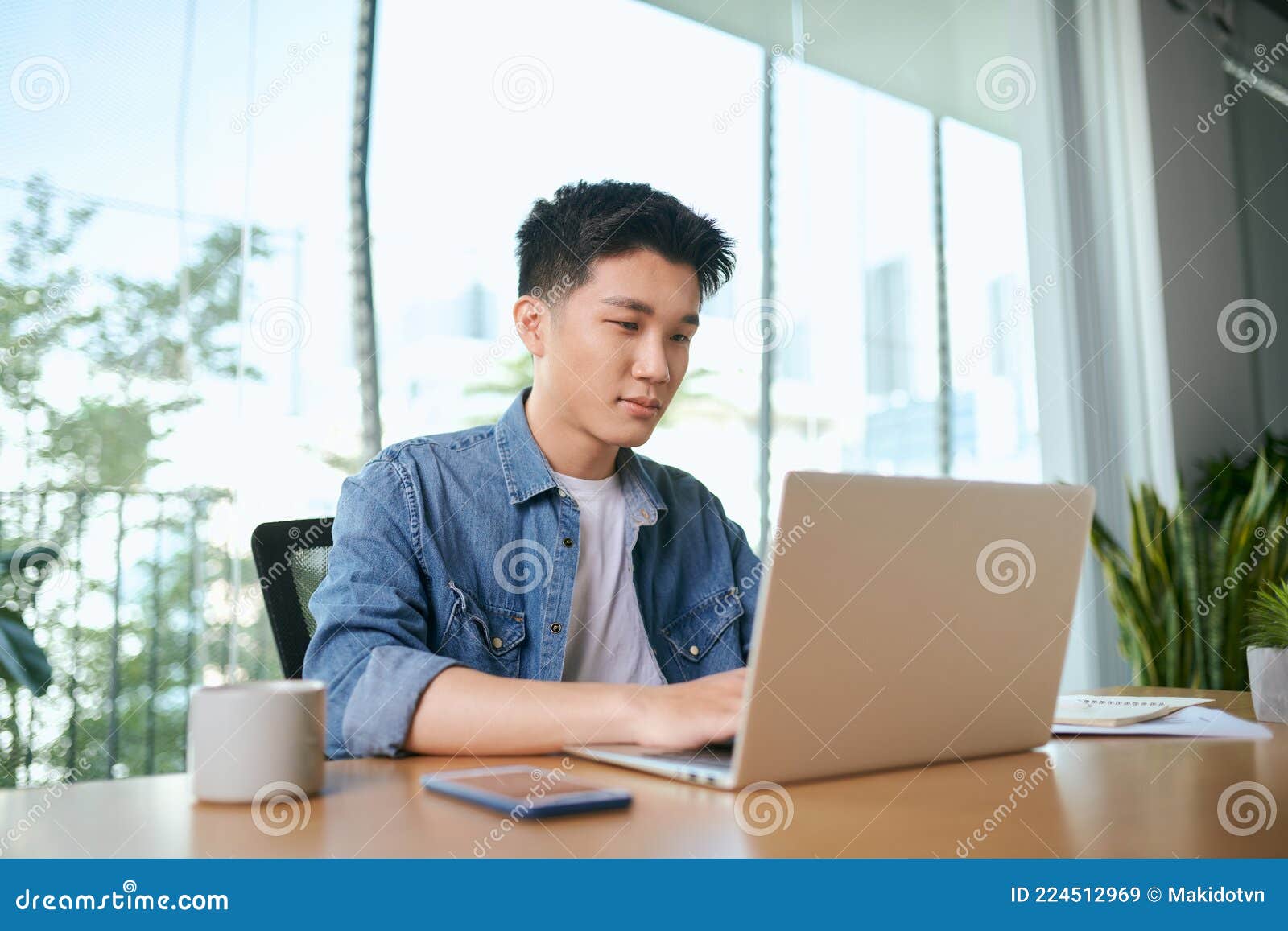 Asian Businessman Typing Laptop Keyboard Stock Image - Image of laptop ...