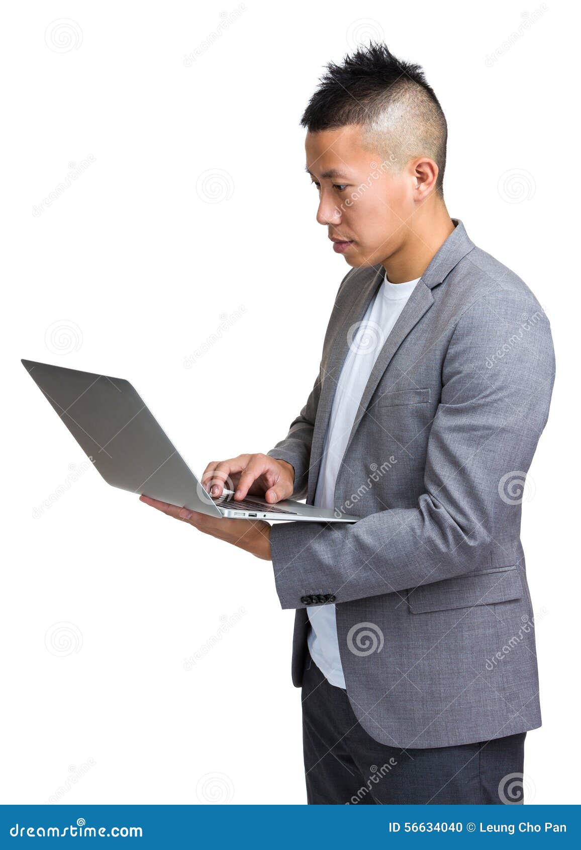 Asian Businessman Use of Laptop Computer Stock Photo - Image of banker ...