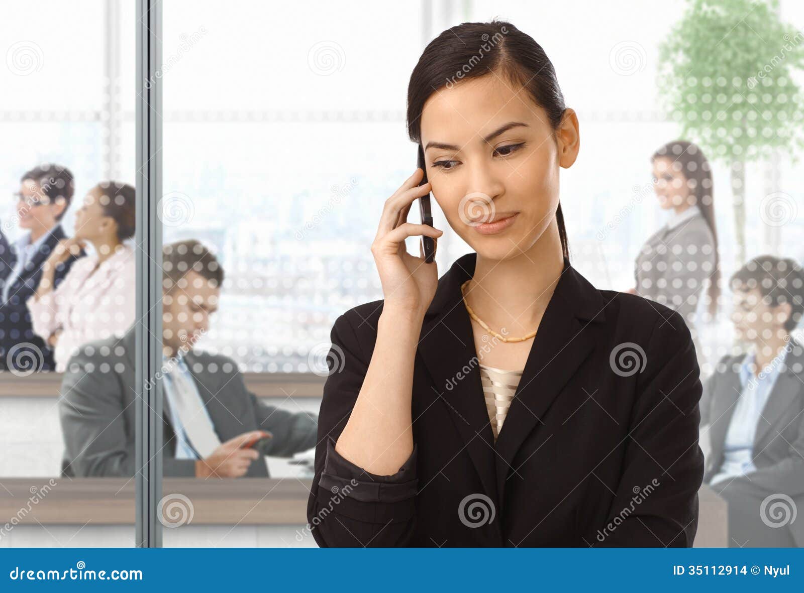 Asian Businesswoman on the Phone at Office Stock Photo - Image of cell ...