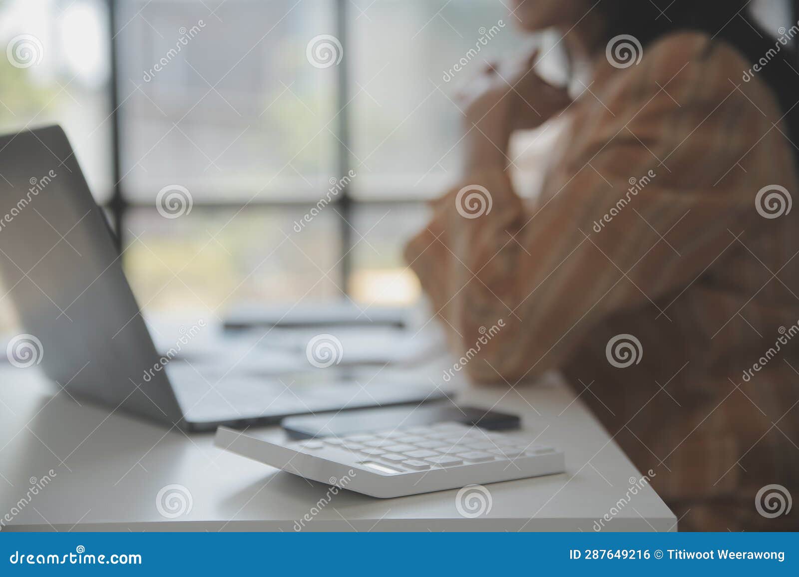 Asian Businesswoman Using Laptop Computer and Working at Office with ...