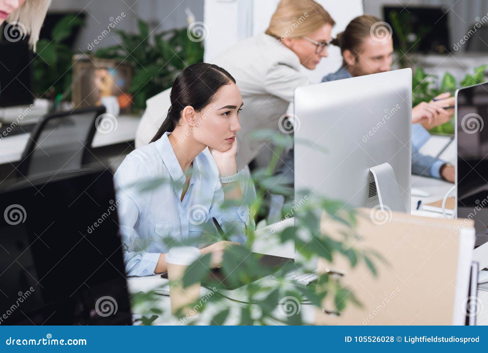Asian Businesswoman at Workplace Stock Photo - Image of teamwork ...