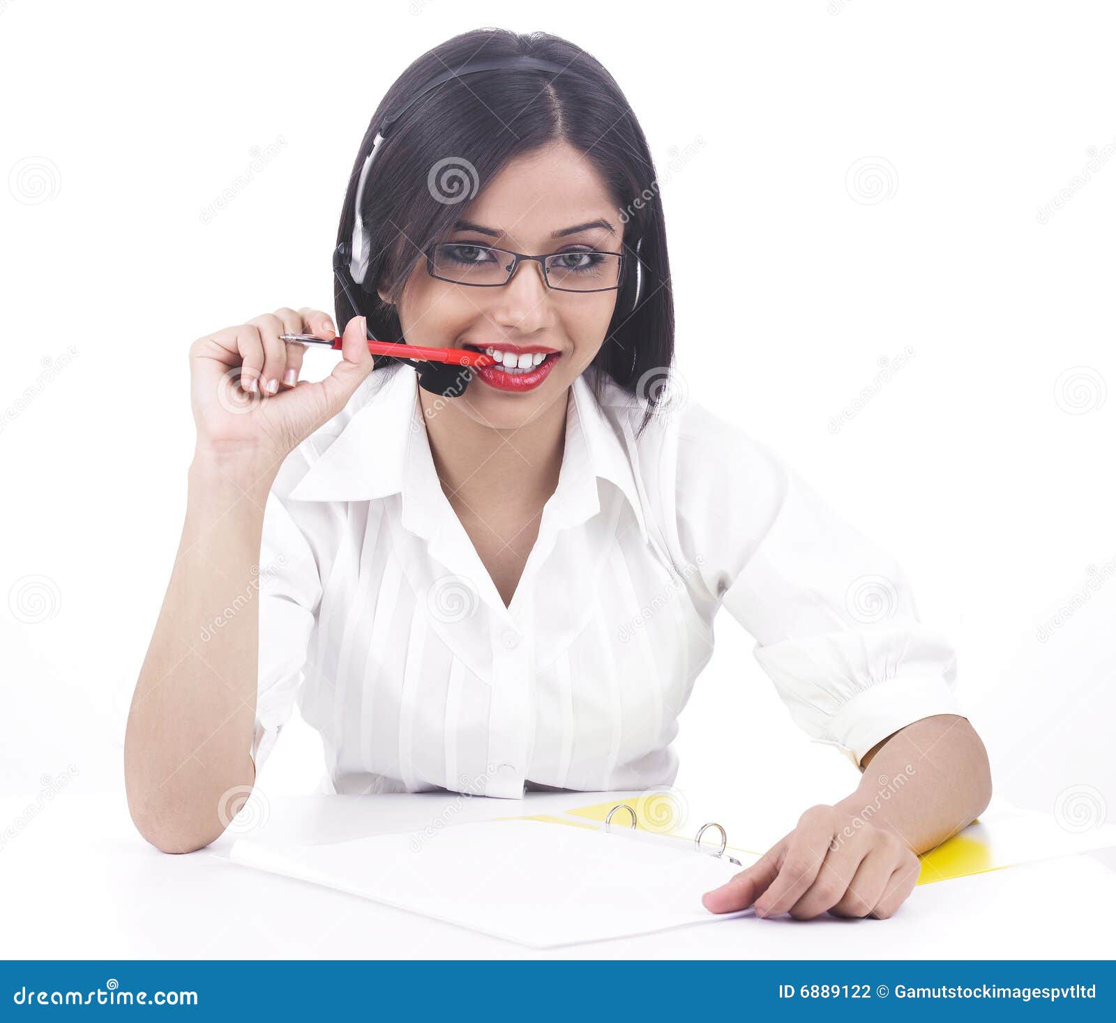 An Asian Call Centre Executive Stock Photo - Image of conversation ...