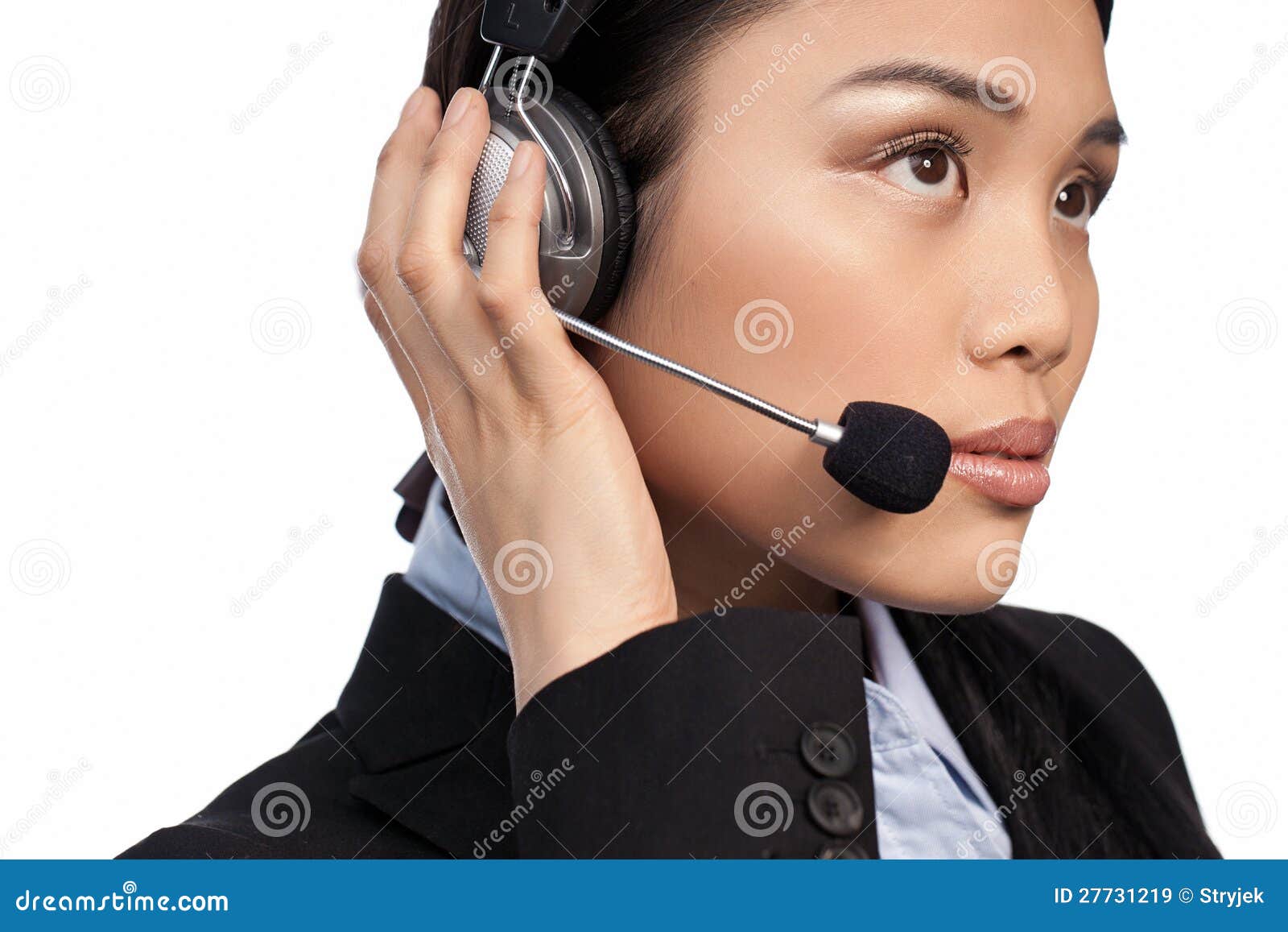 Asian call centre operator stock image. Image of attractive - 27731219