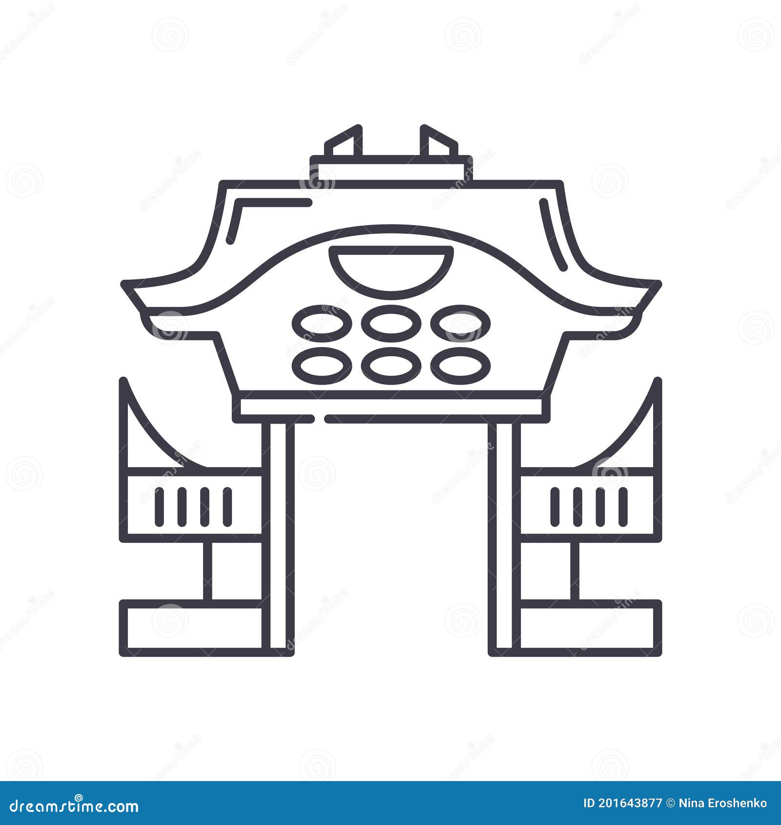 Asian Castle Icon, Linear Isolated Illustration, Thin Line Vector, Web ...