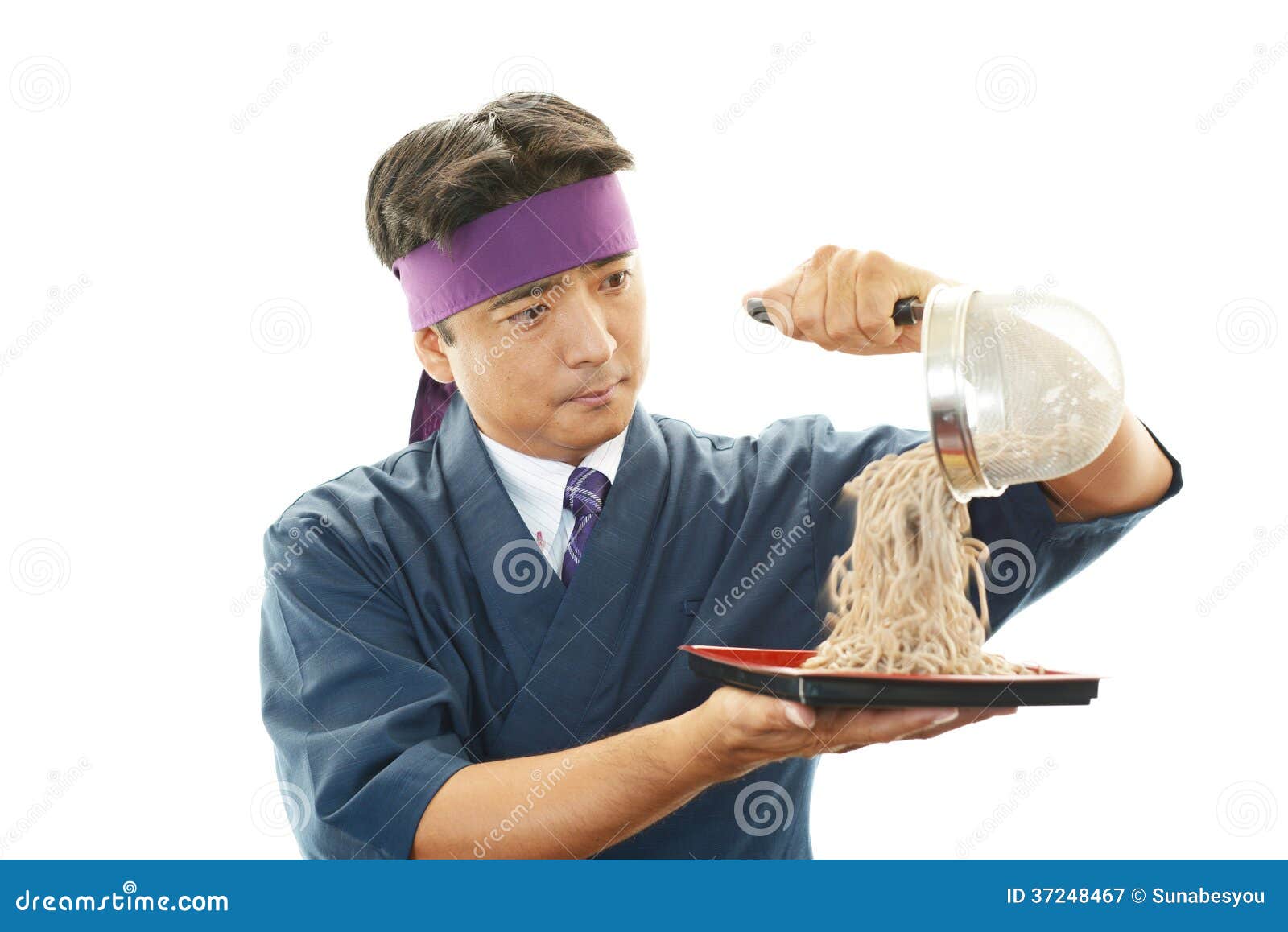 Asian chef with noodle stock image. Image of liveliness - 37248467