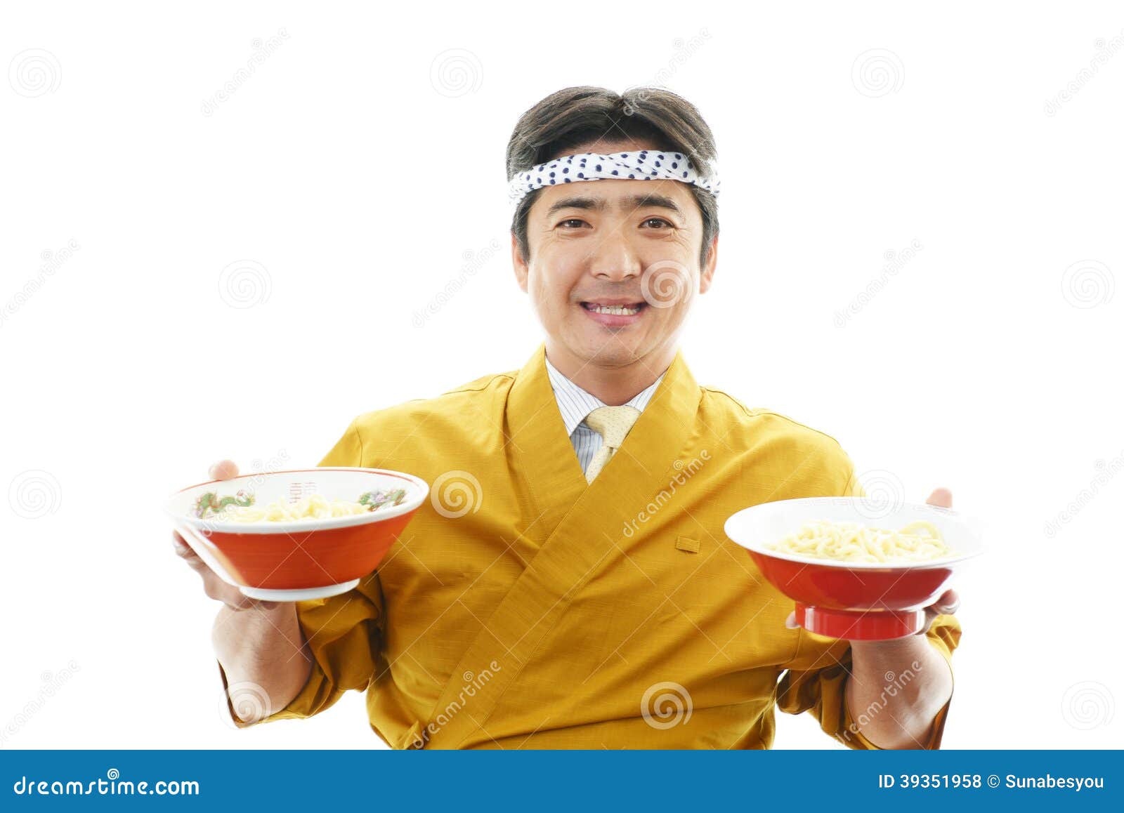 Asian chef with noodle stock photo. Image of dressed - 39351958