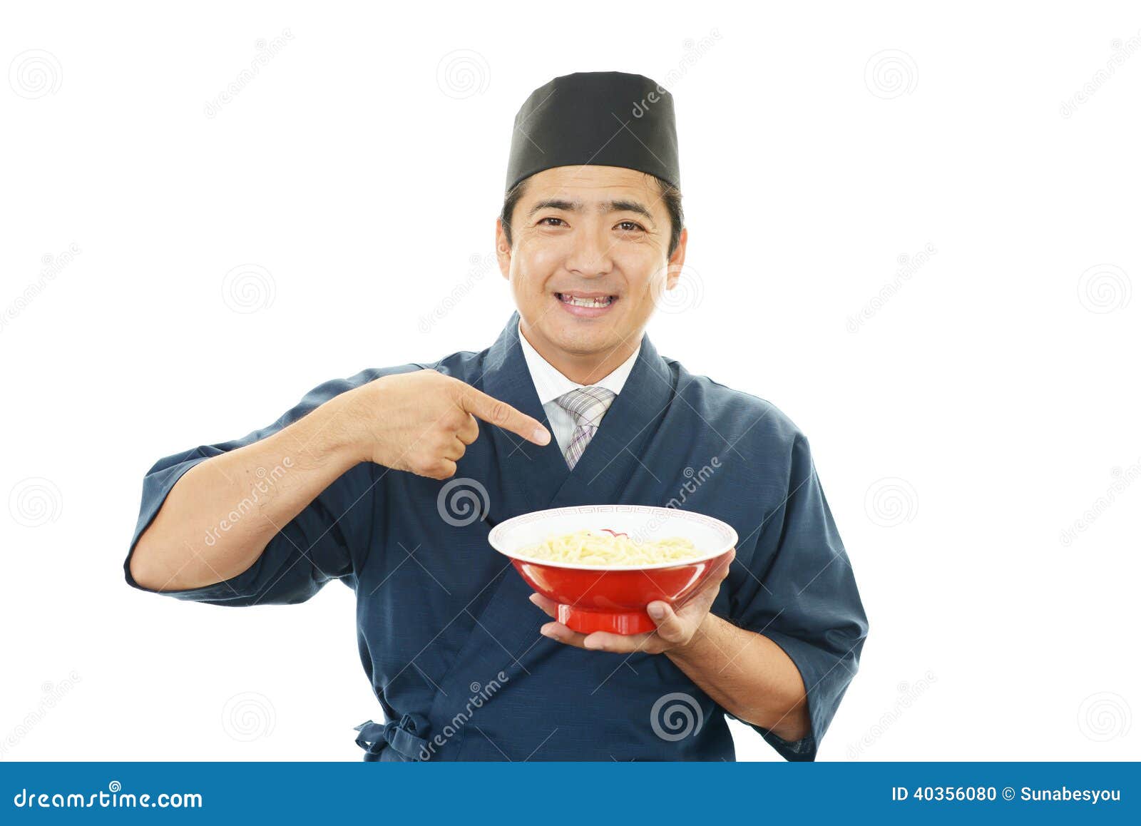 Asian chef with noodle stock photo. Image of facial, handsome - 40356080