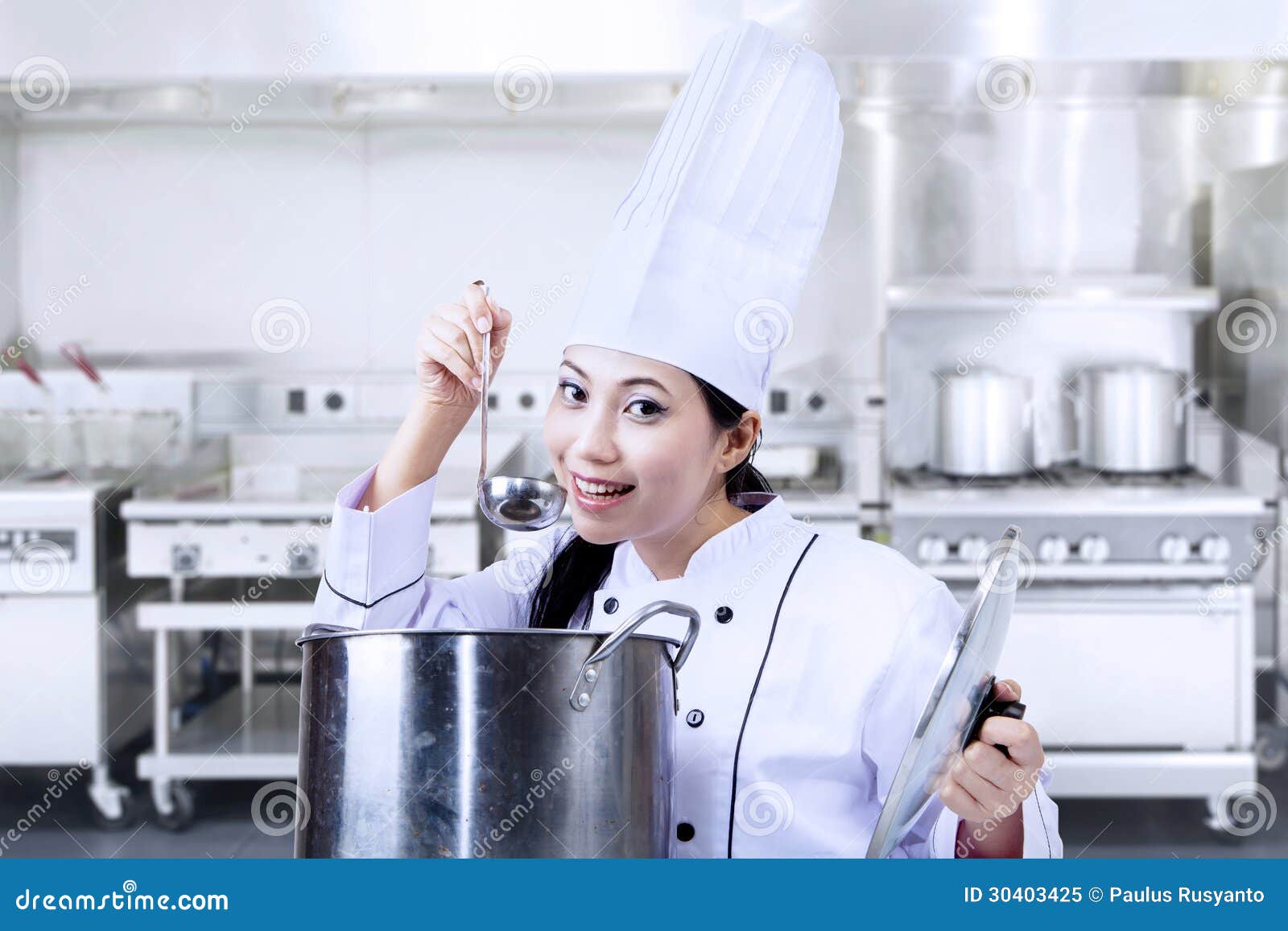 Asian chef tasting food stock image. Image of cuisine - 30403425