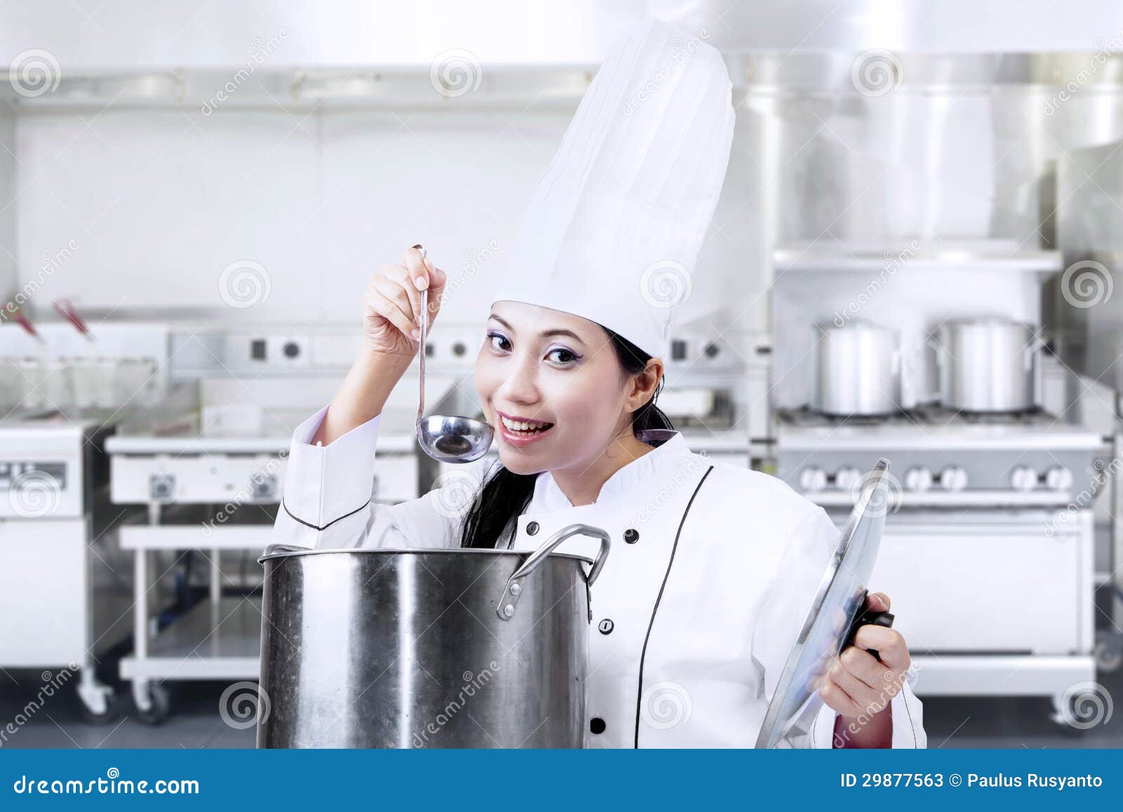 Asian chef tasting food stock image. Image of positivity - 29877563