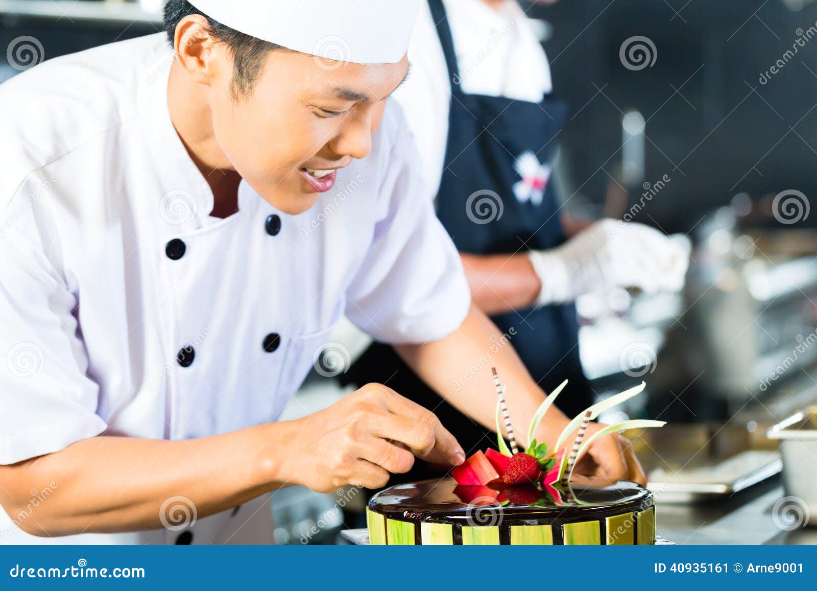 Asian Chefs Cooking in Restaurant Stock Image - Image of close ...