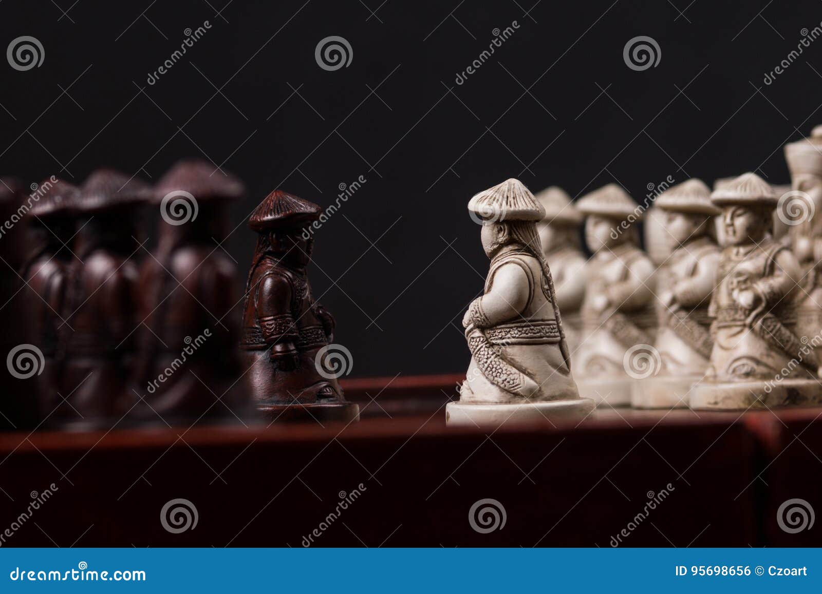 Asian chess pieces stock photo. Image of chess, game - 95698656