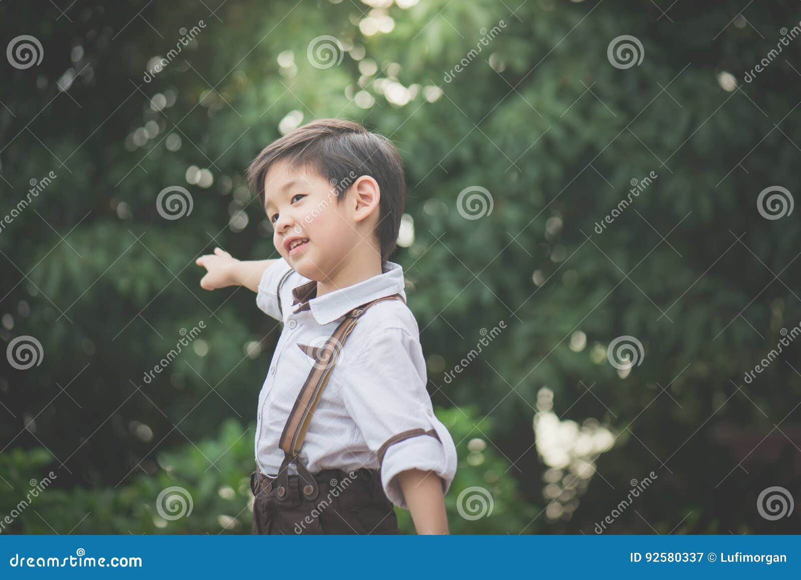 Asian Child Playing Pilot Aviator in the Park Stock Image - Image of ...