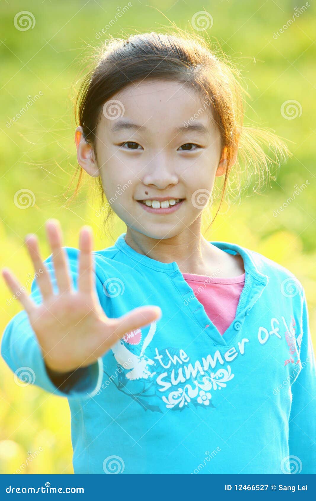 Asian child stop hand stock image. Image of leisure, beautiful - 12466527