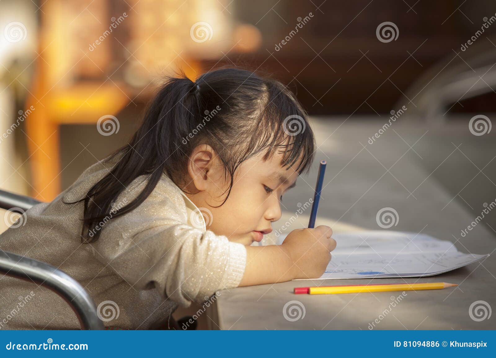 Asian Children Doing School Home Work Stock Photo - Image of class ...