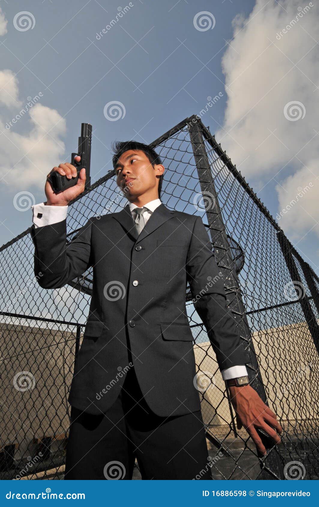 Asian Chinese Assasin Preparing for a Hit. Stock Photo - Image of ...