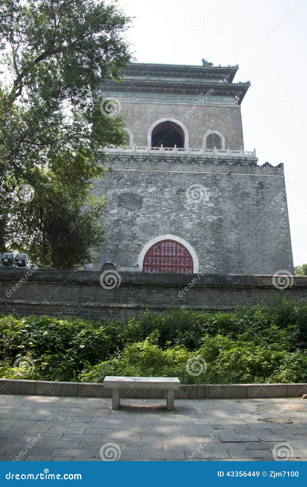 Asian Chinese, Beijing, Ancient Architecture, the Clock Tower Stock ...