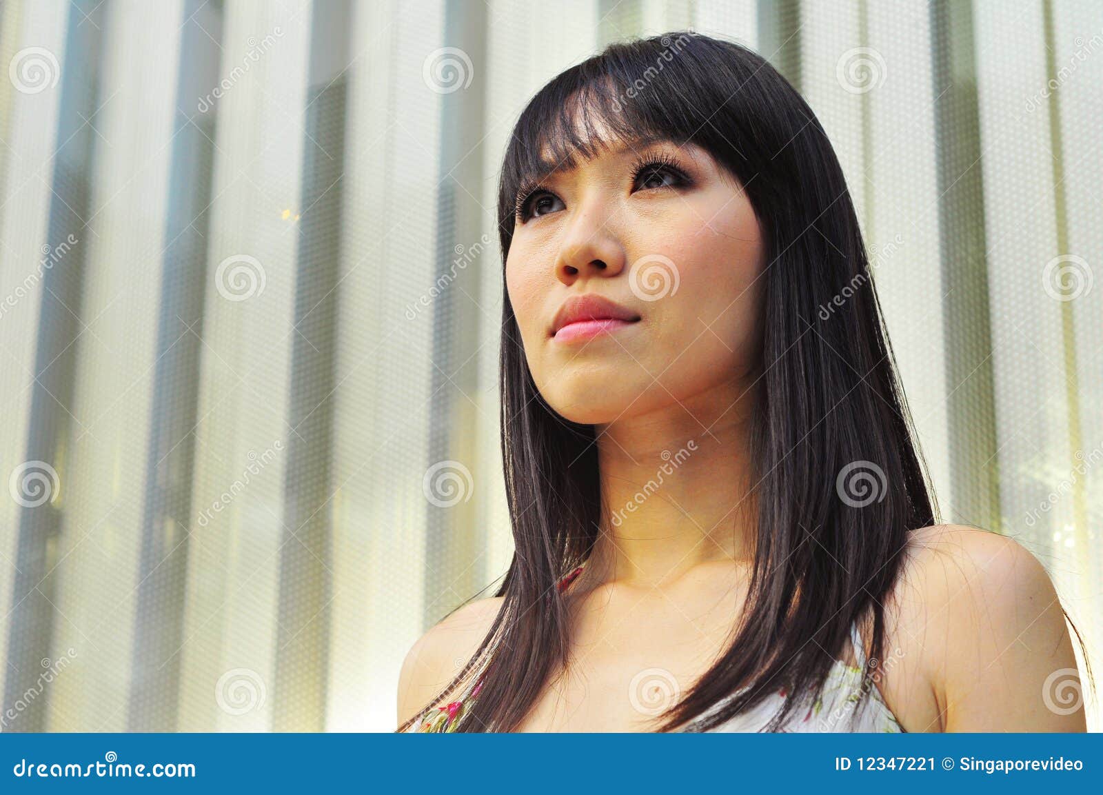 Asian Chinese Girl Looking Serious Stock Image - Image of angel, look ...