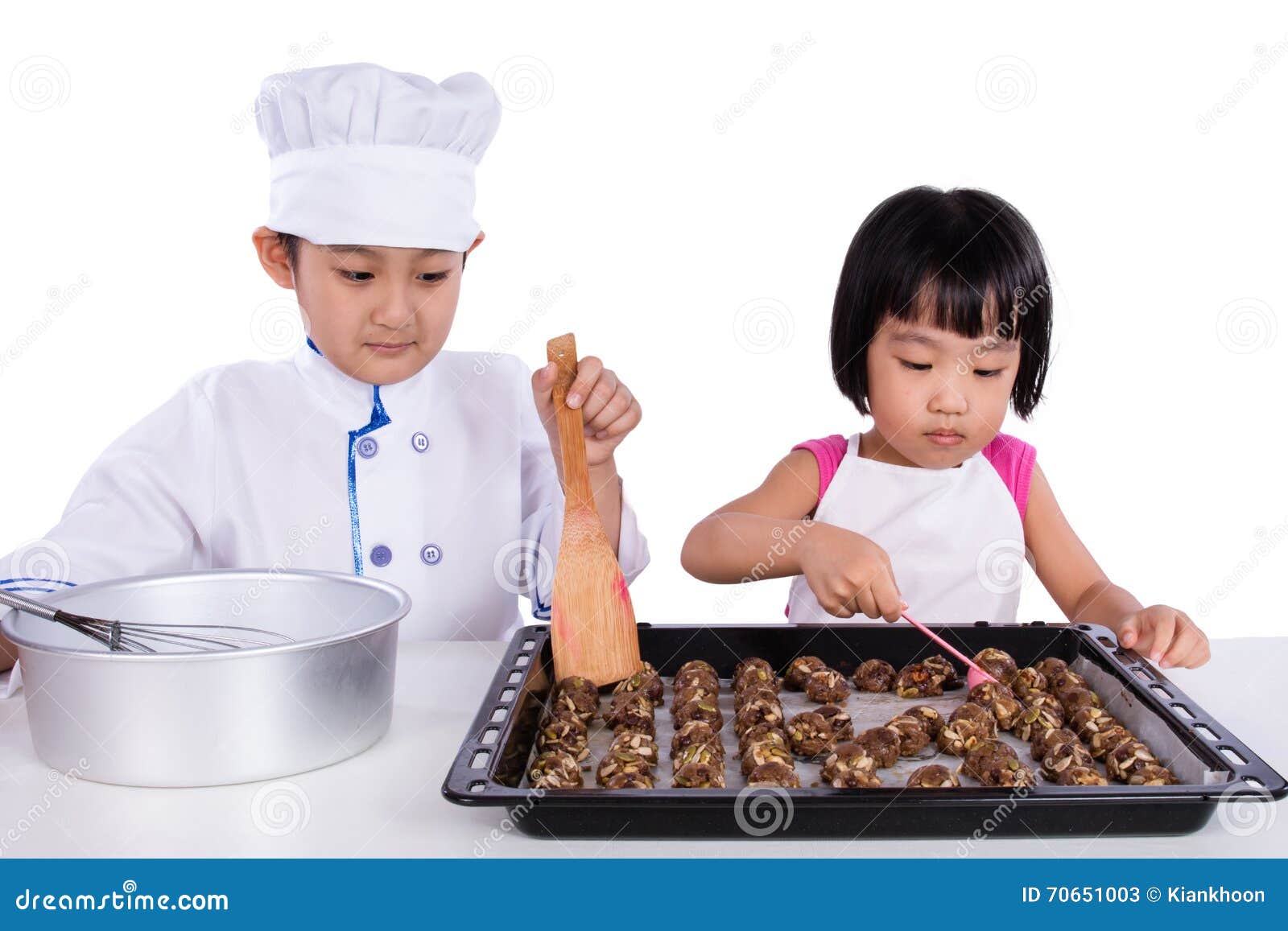 Asian Chinese Kid Baking Cookies Stock Image - Image of chef, child ...