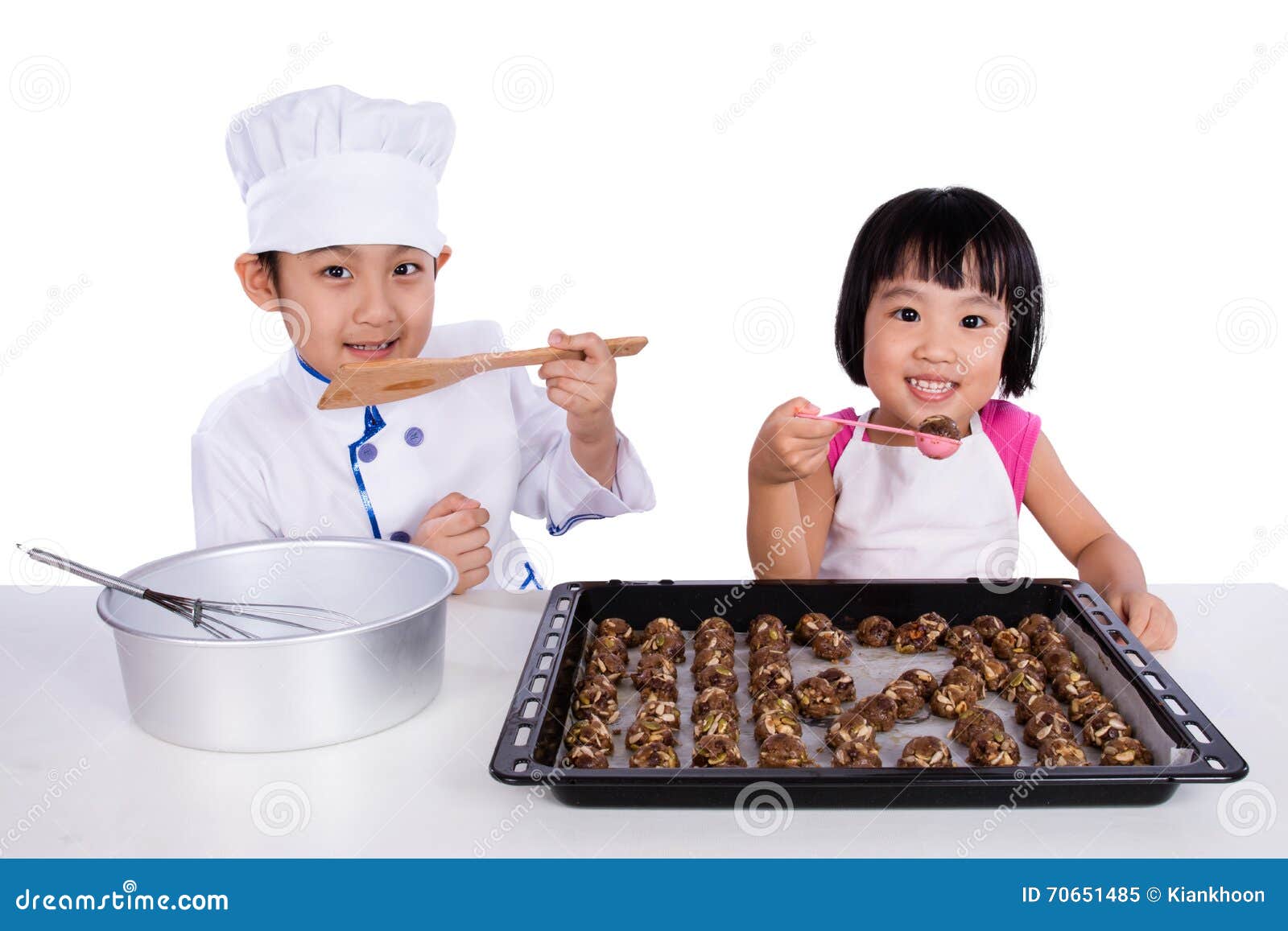 Asian Chinese Kid Baking Cookies Stock Image - Image of cooking, male ...