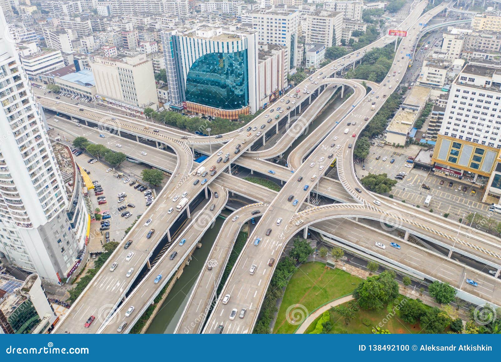 Asian city aerial stock photo. Image of skyscraper, city - 138492100