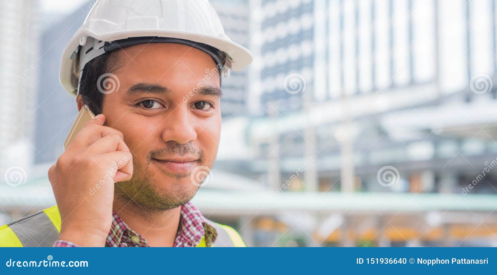 Asian Civil Engineer Working at Building Site. Stock Photo - Image of ...