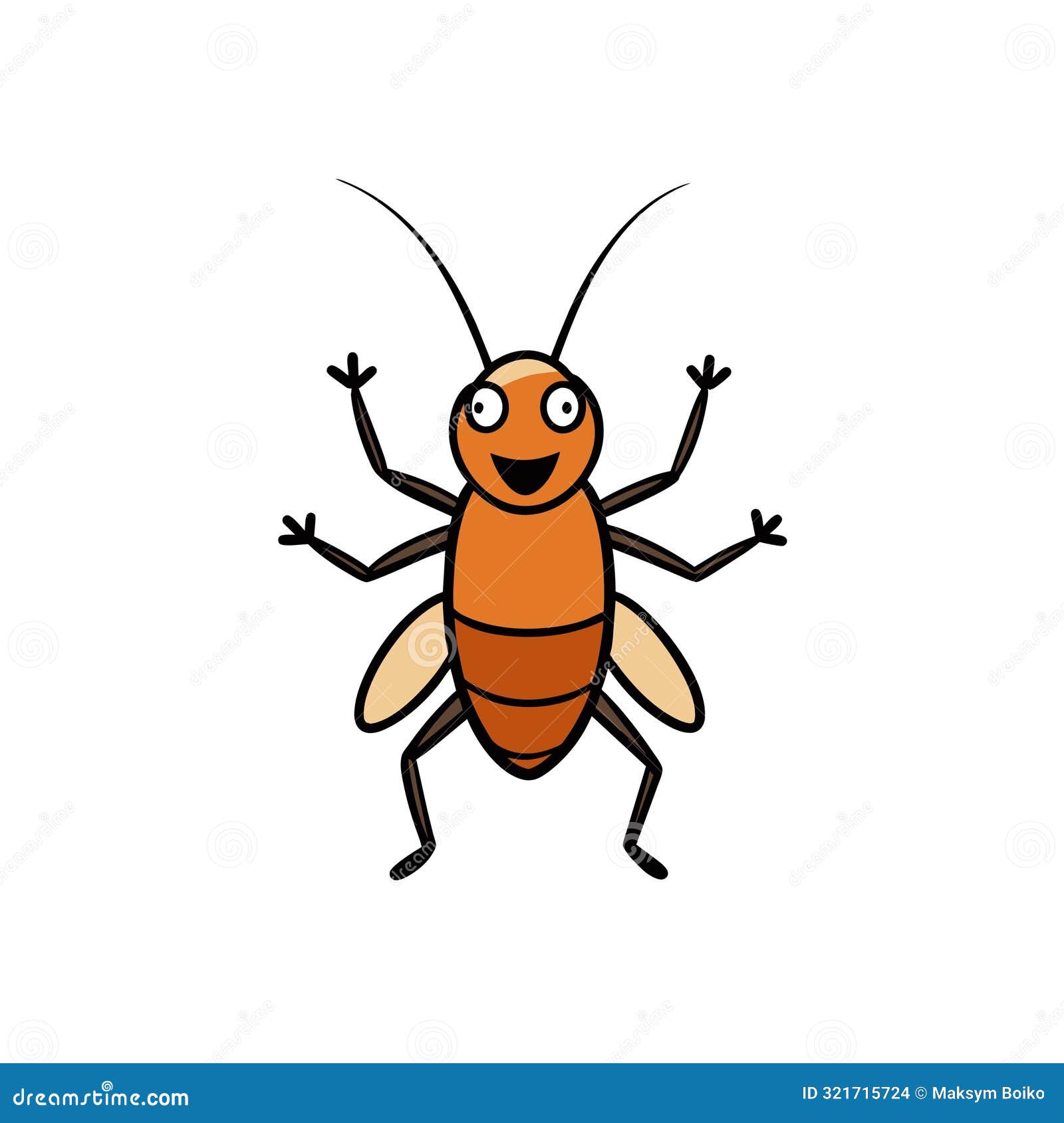 Asian Cockroach Bug Dancing Icon Vector Illustration Stock Vector ...