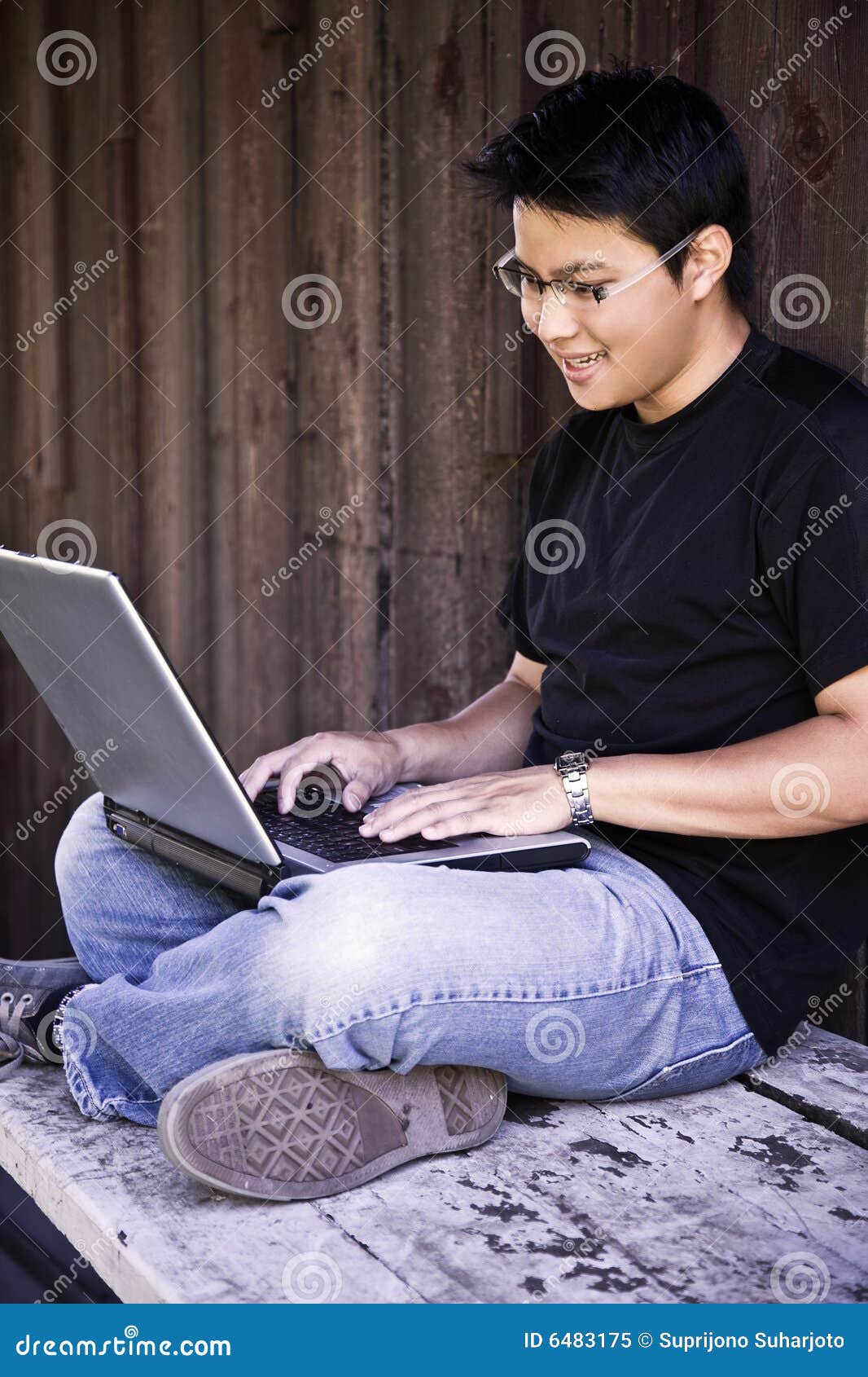 Asian College Student with Laptop Stock Image - Image of happiness ...