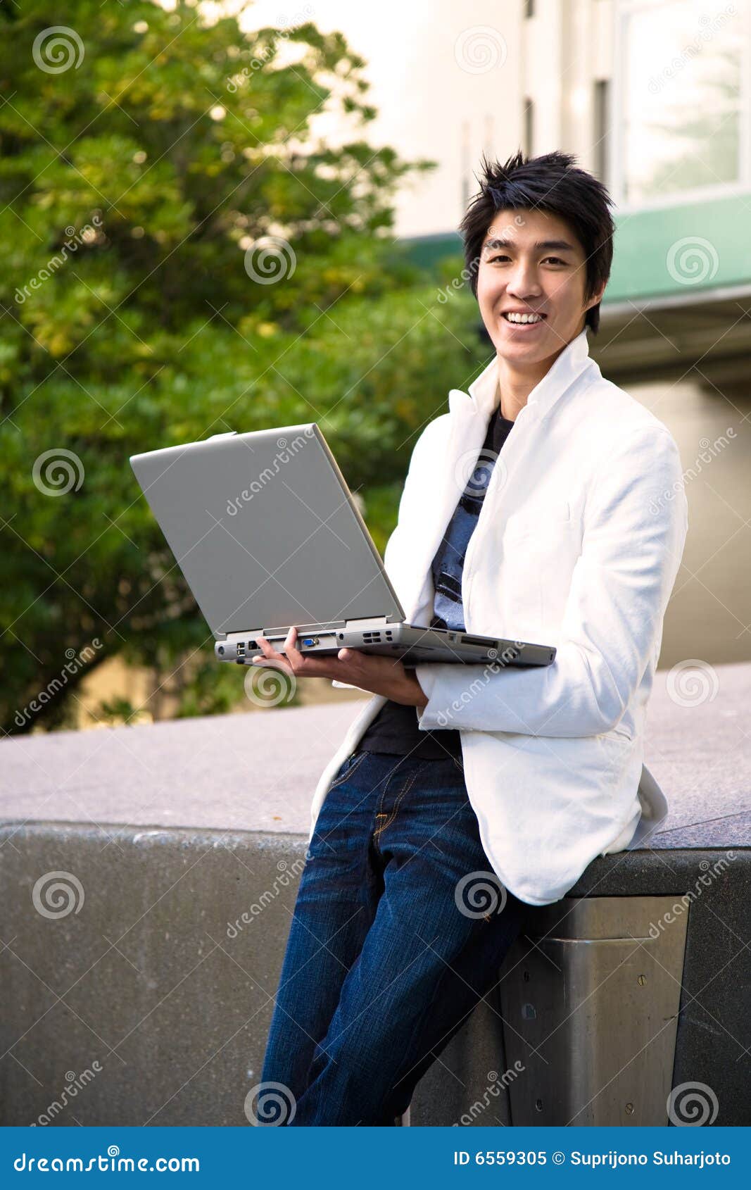Asian College Student with Laptop Stock Image - Image of collegiate ...