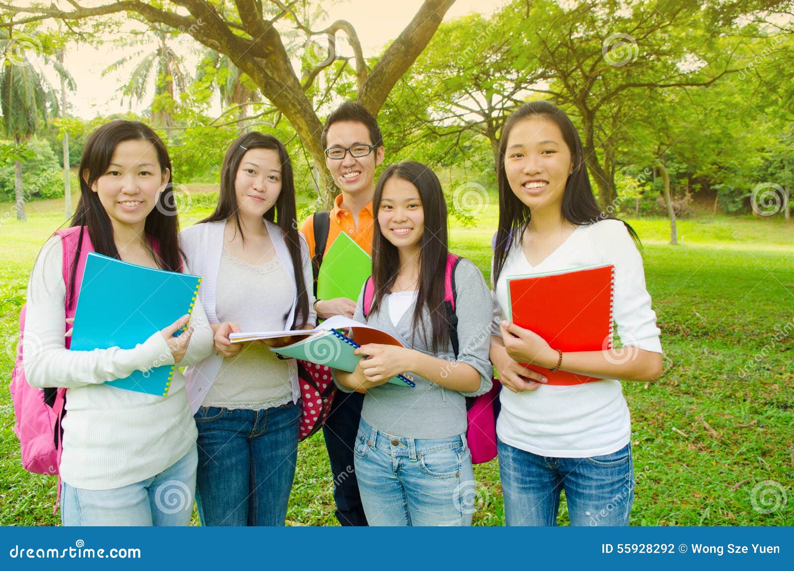 Asian college students stock photo. Image of lifestyle - 55928292