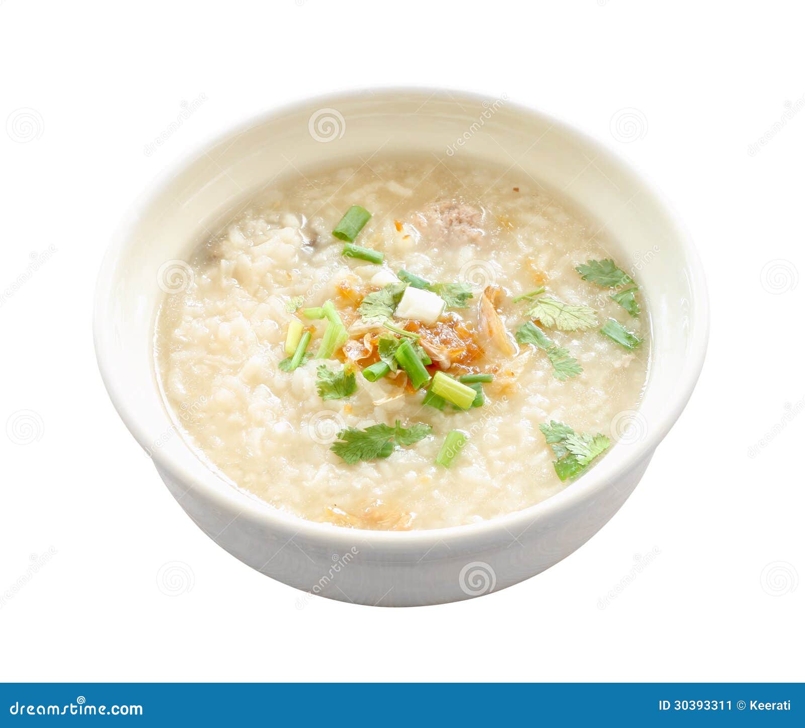 Asian Congee With Preserved Eggs Toppings With Ginger And Fried Garlic ...
