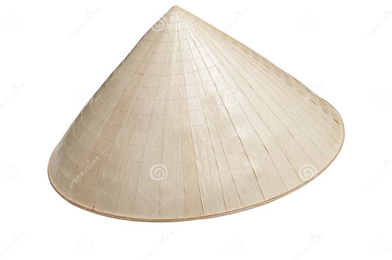 Asian Wood Hat Isolated on White Background Stock Photo - Image of ...
