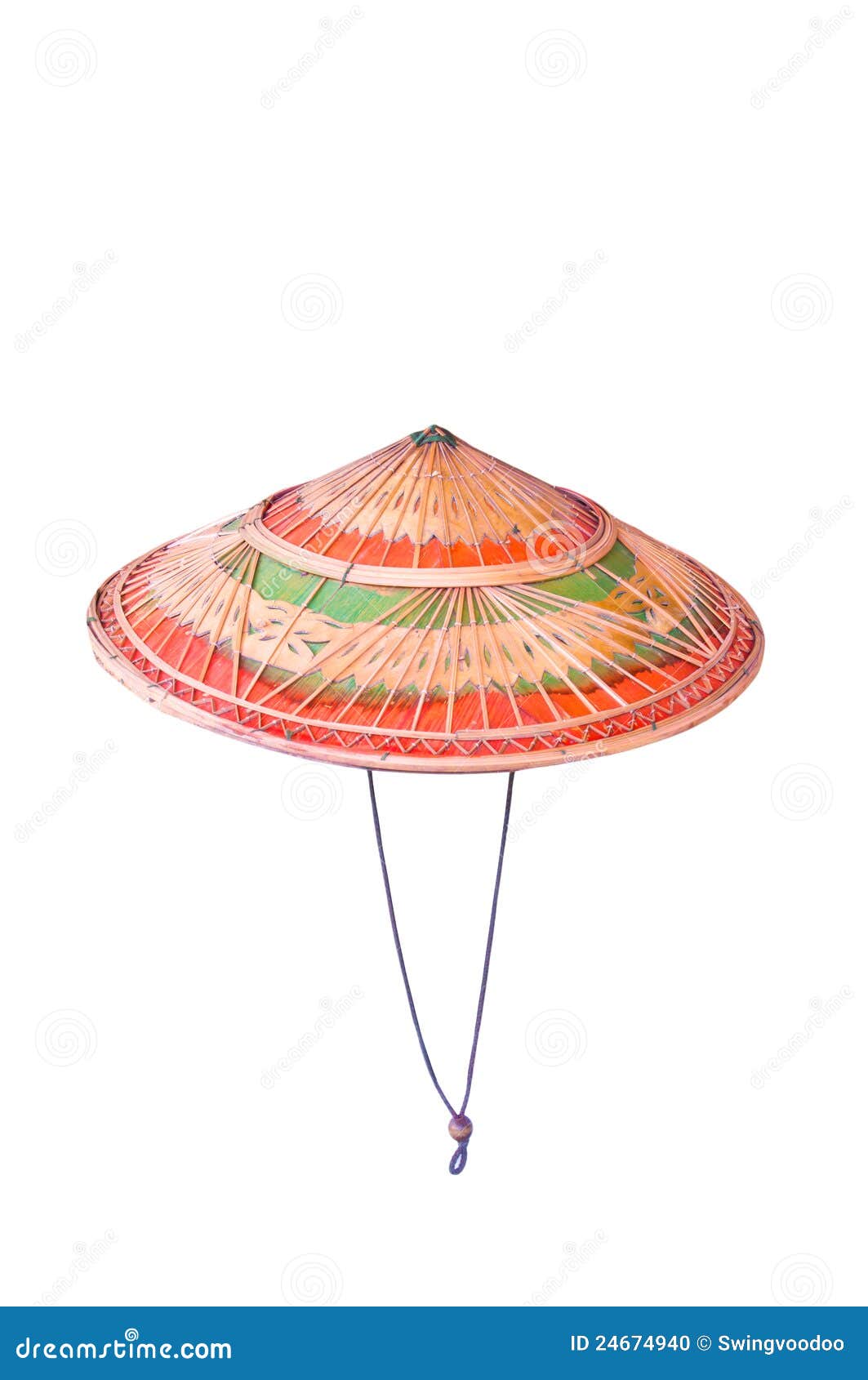 Asian Conical Hat with Black Tie Stock Photo - Image of asia, cone ...