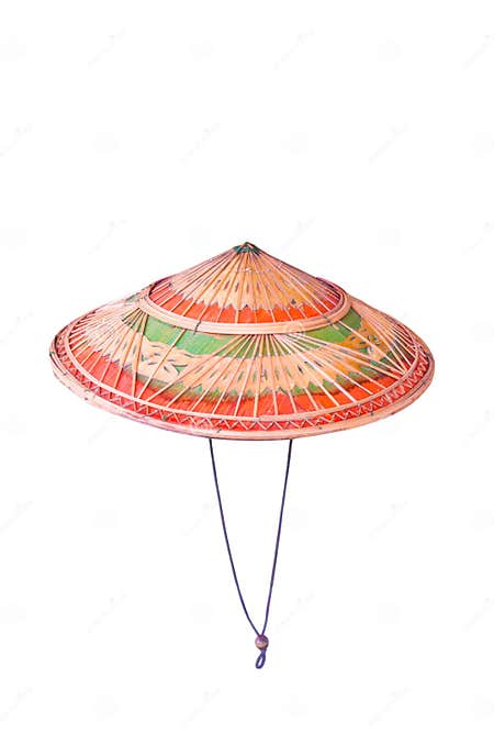 Asian Conical Hat with Black Tie Stock Photo - Image of asia, cone ...