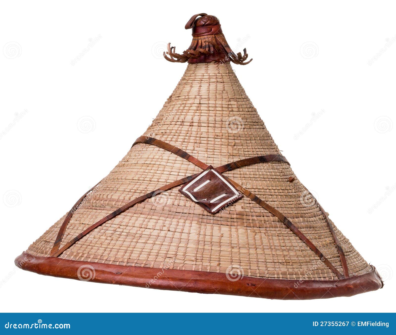 Asian Conical Straw Hat Over White Stock Image - Image of woven, paddy ...