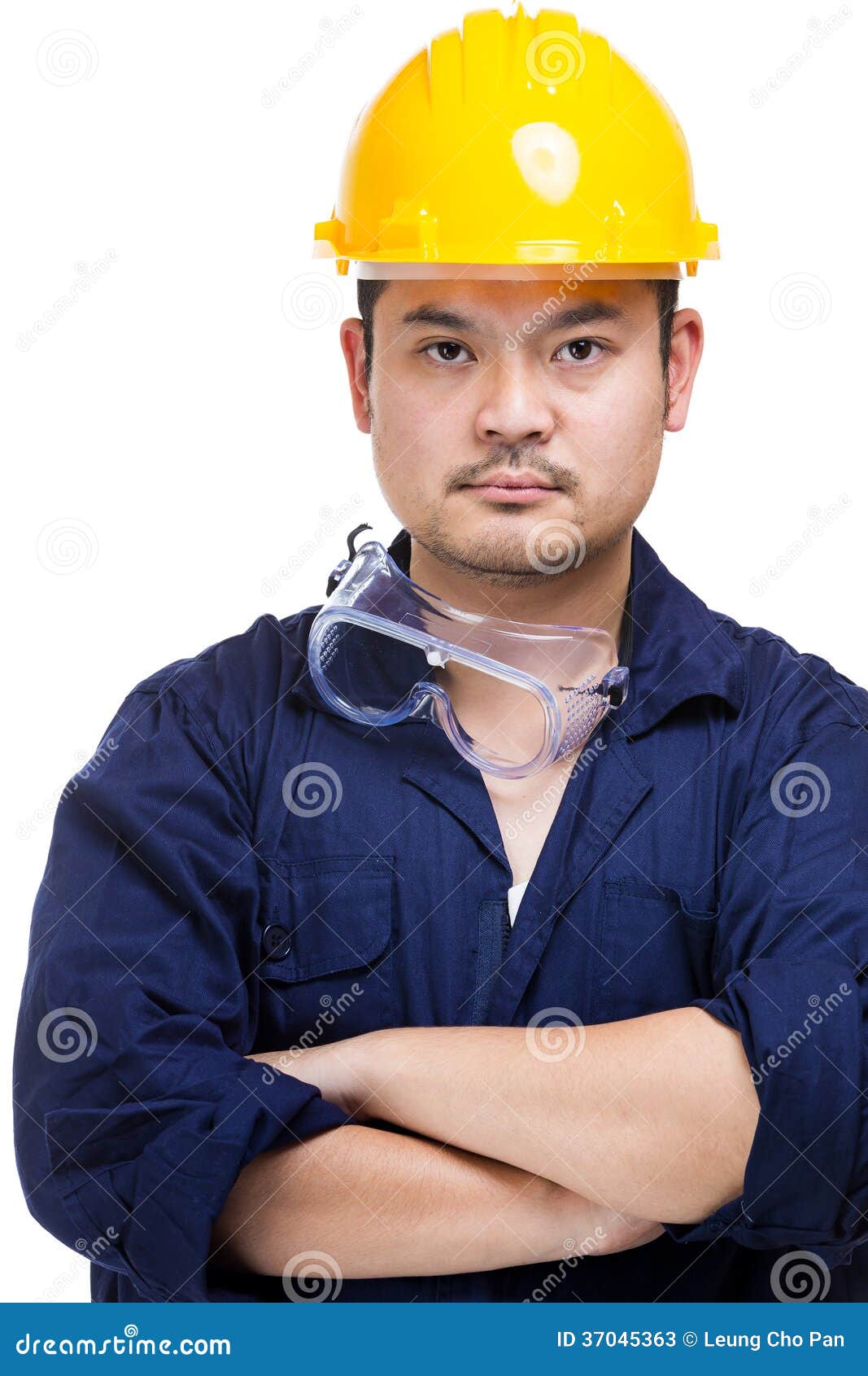 Asian Construction Worker Portrait Stock Image - Image of protection ...