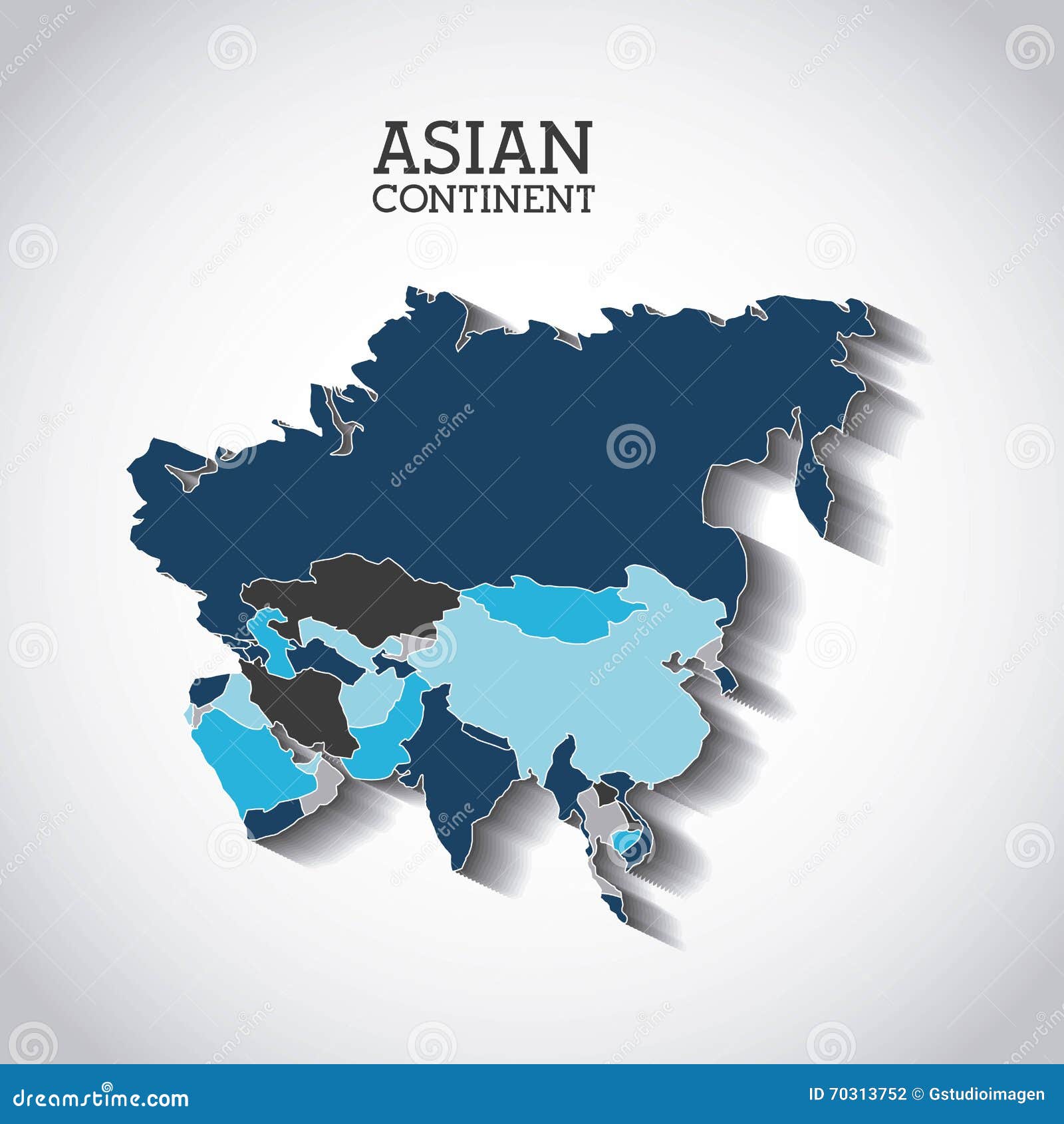 Asian Continent Countries Flag Icons Collection Cartoon Vector ...