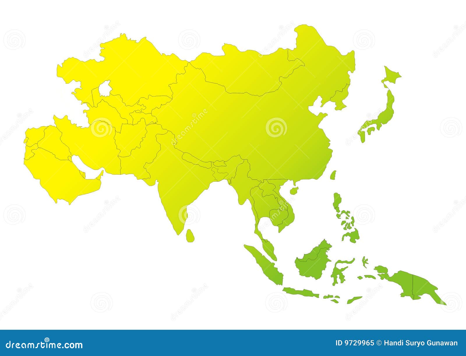 Asian Continent Gradation stock illustration. Illustration of asia ...