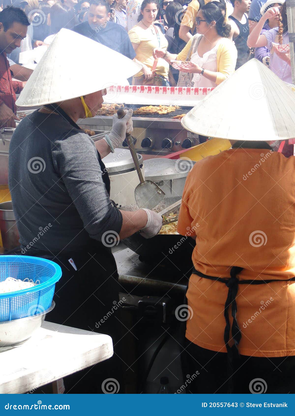 Asian Cooks Serving Food at Concessions Editorial Stock Photo - Image ...