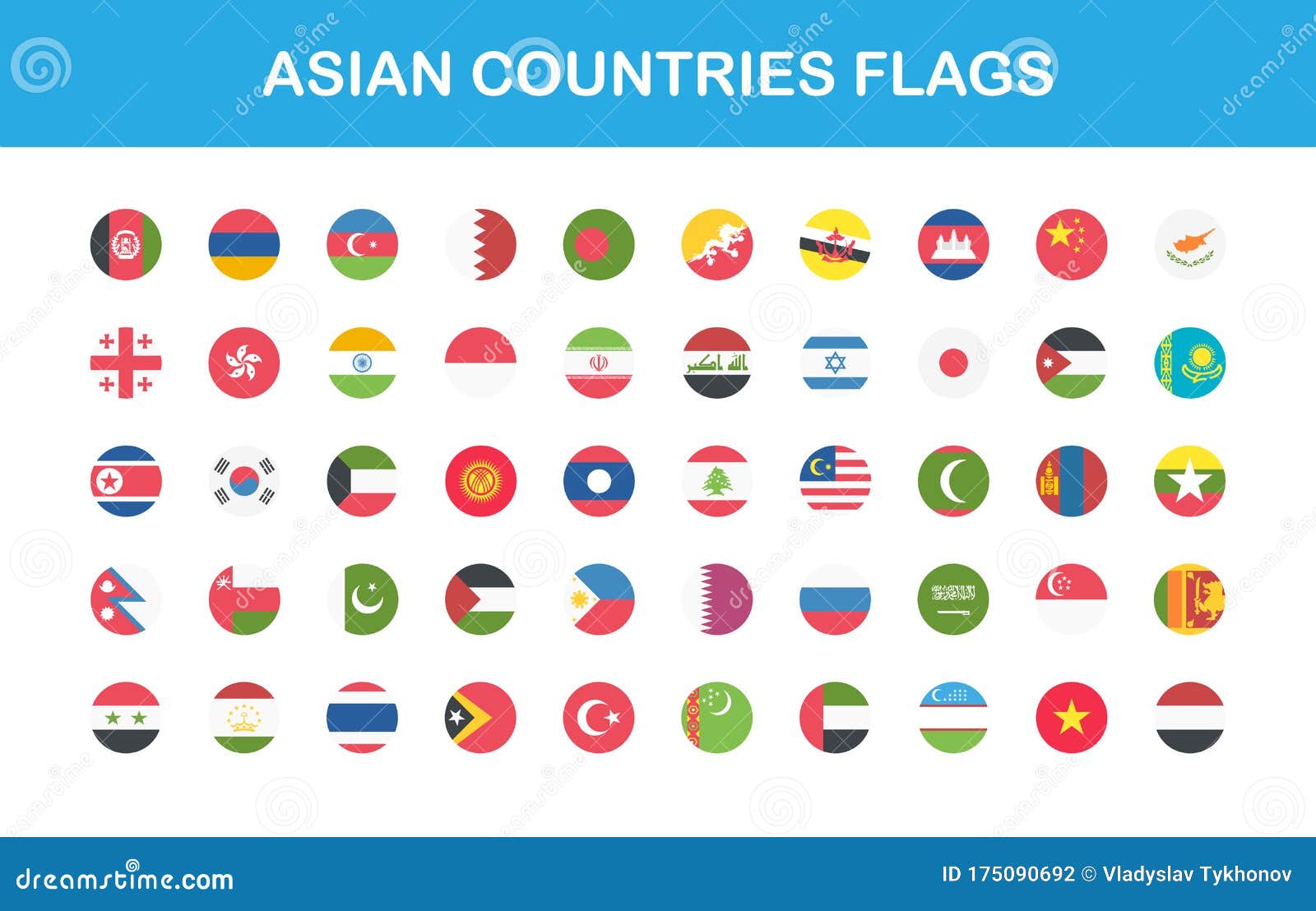 Buttons With Asian Countries Flags Stock Illustration | CartoonDealer ...