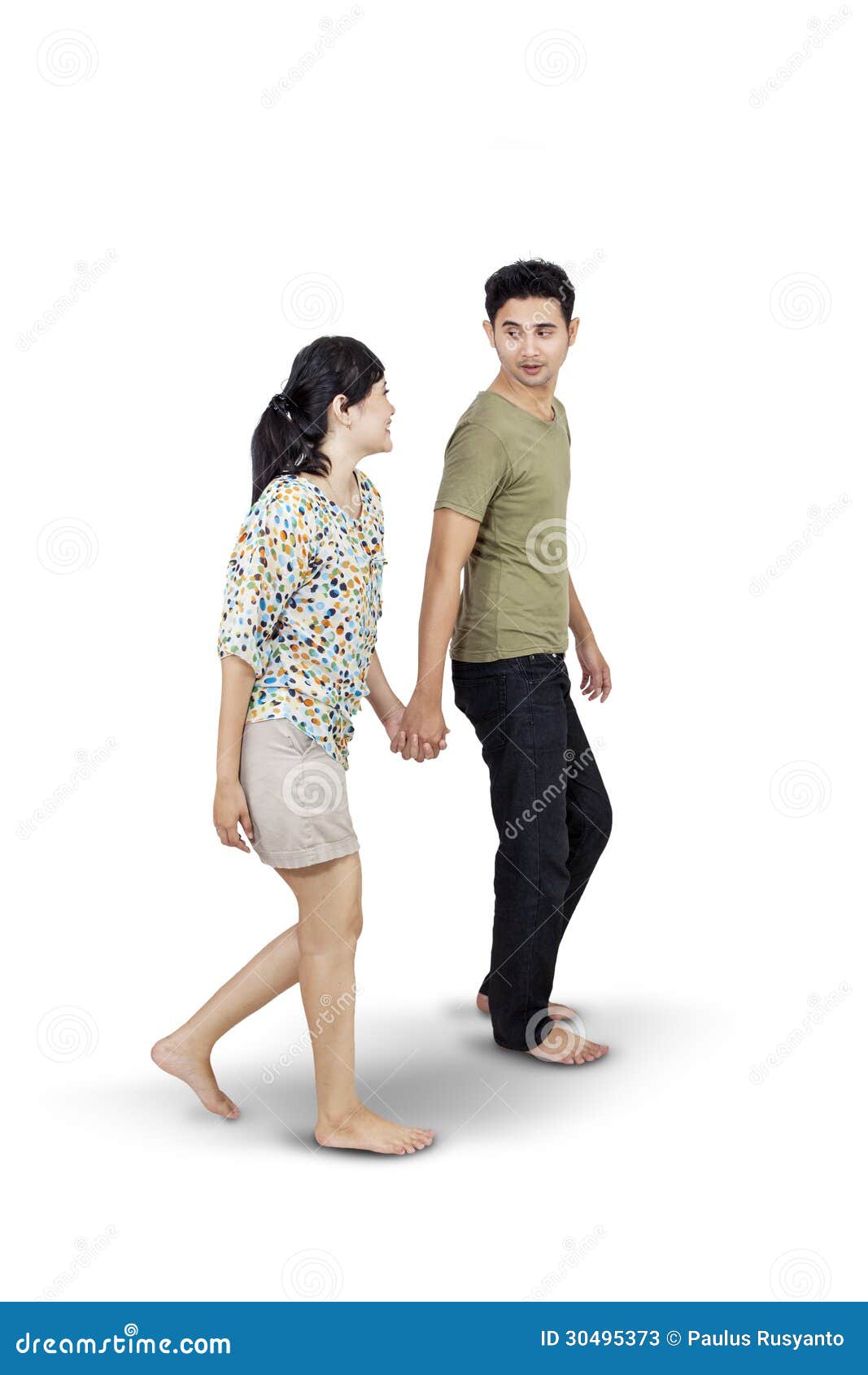 Asian couple walk together stock image. Image of people - 30495373