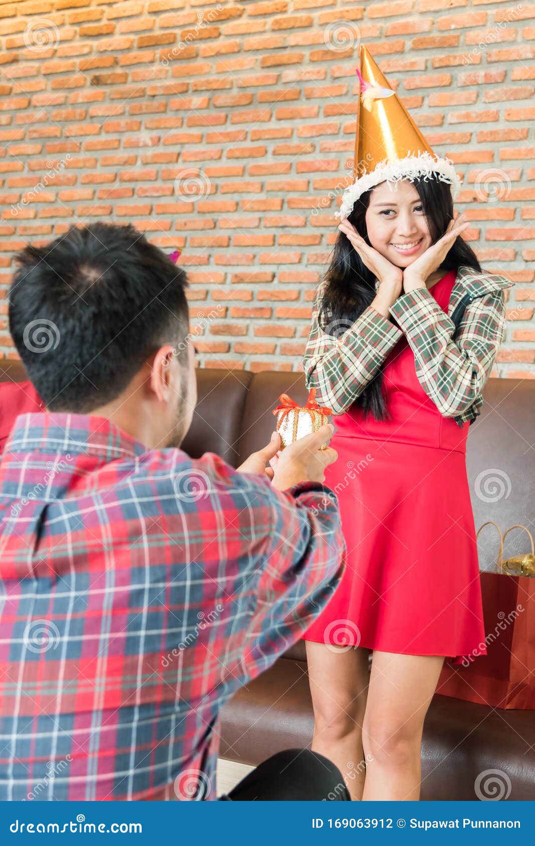 Asian Couples are Celebrating the Party Stock Photo - Image of merry ...