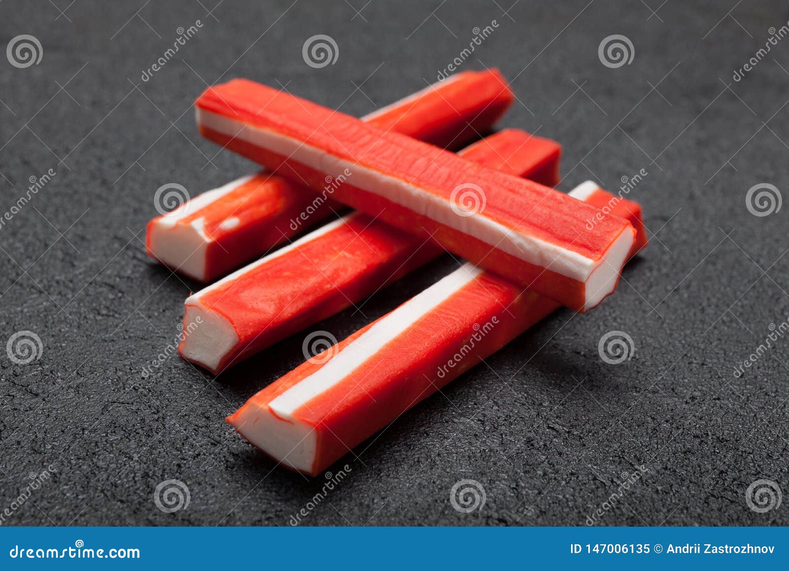 Asian Crab Snack Surimi. Protein Lobster Sticks Stock Image - Image of ...