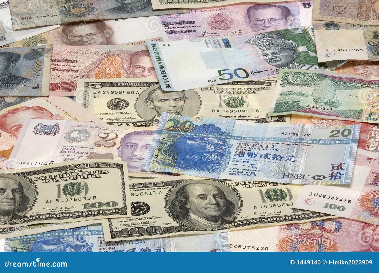 ASIAN CURRENCIES stock photo. Image of foreign, finance - 1449140
