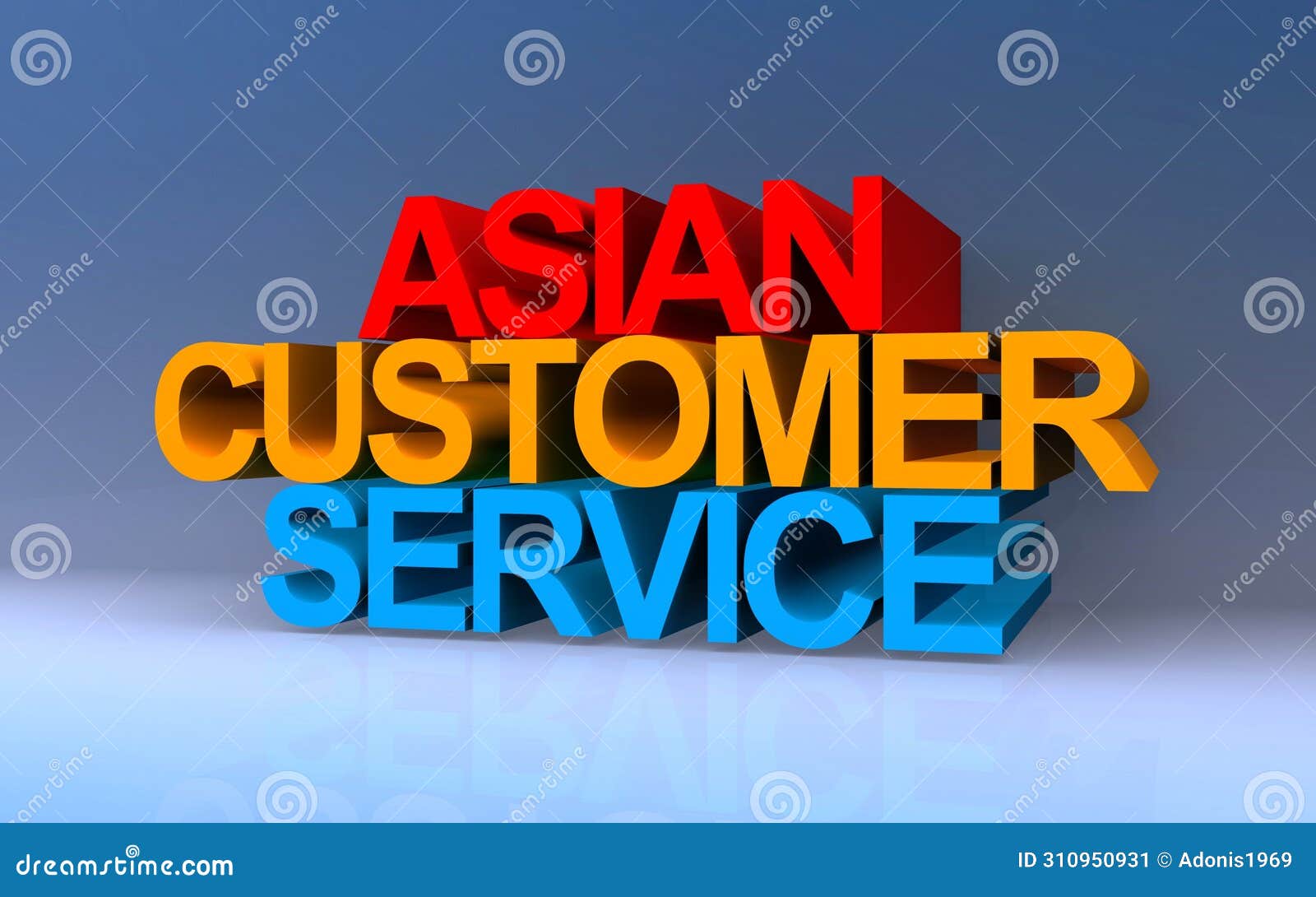 Asian Customer Service on Blue Stock Illustration - Illustration of ...